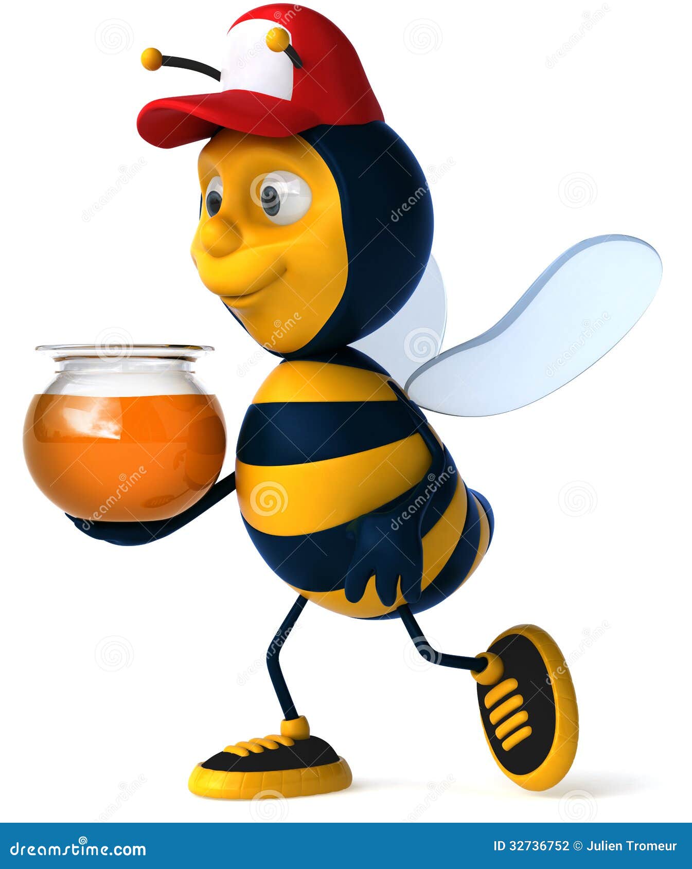 Cartoon bee stock illustration. Illustration of worker - 32736752