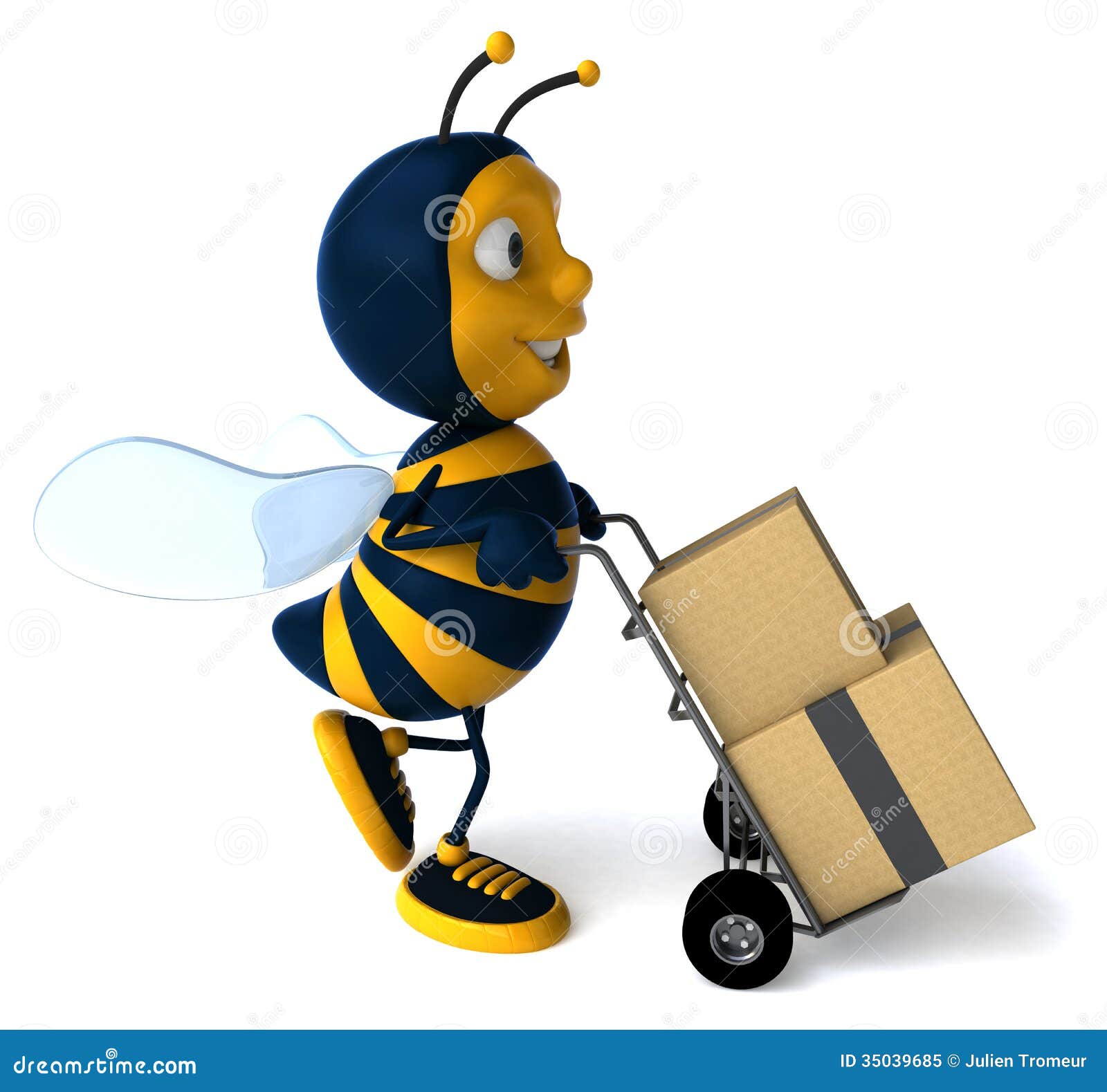 Cartoon bee stock illustration. Illustration of golden - 35039685