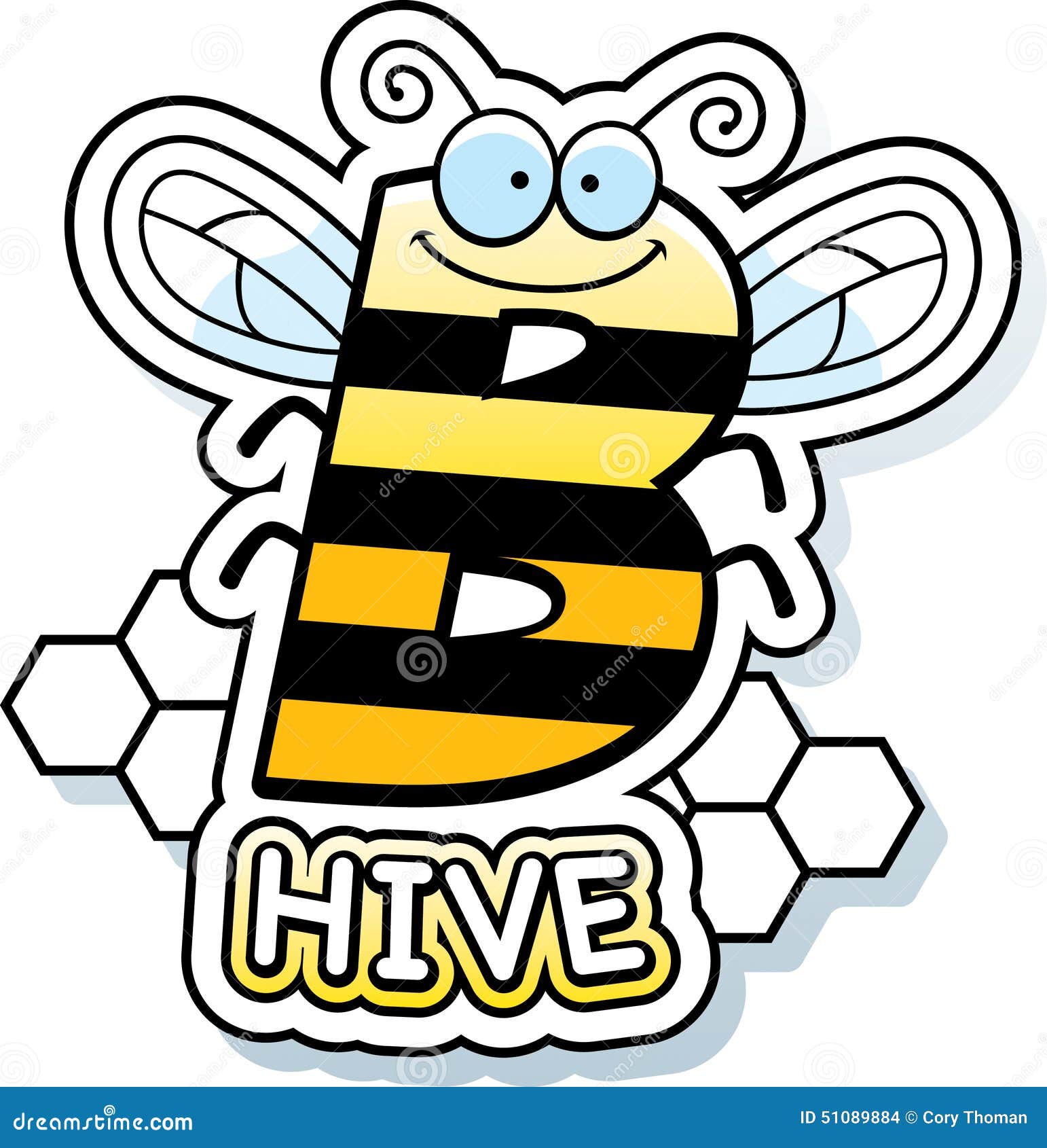 Cartoon Bee Hive Text stock vector. Illustration of graphic - 51089884