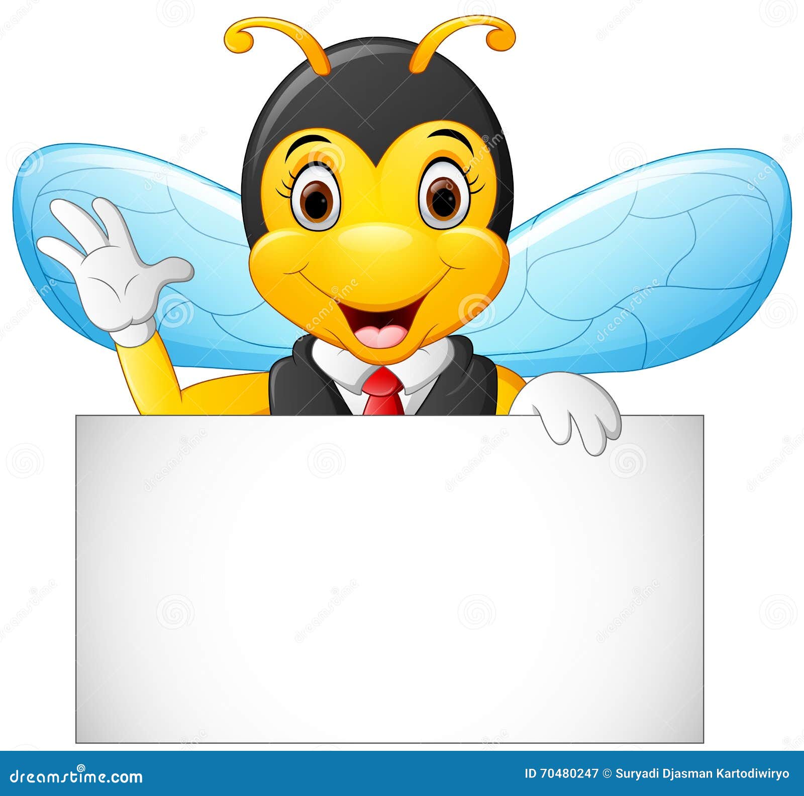 Cartoon Bee Hold Blank Sign Stock Vector - Illustration of happy, honey ...