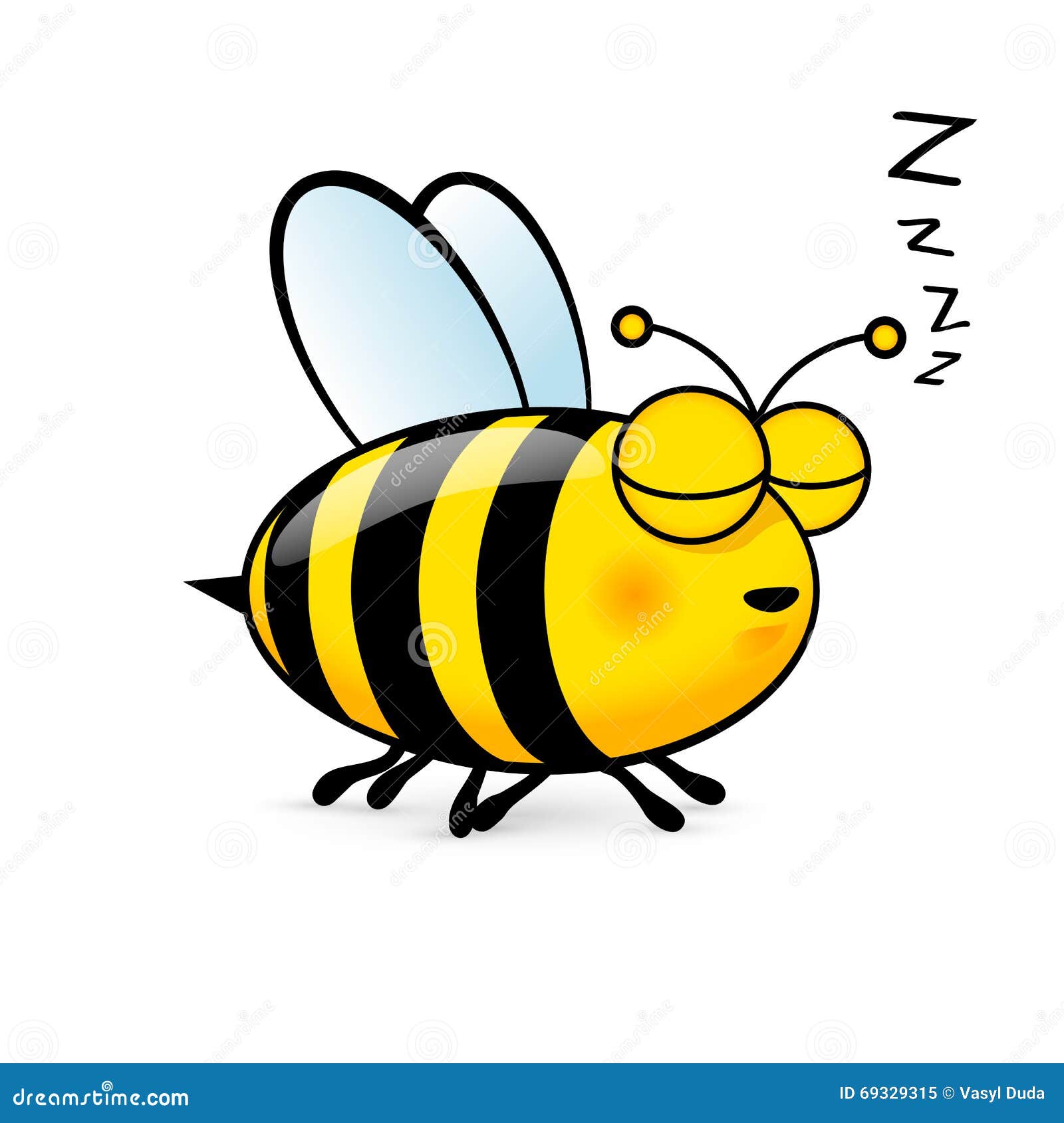 Cartoon Bee stock vector. Illustration of rest, sleeping - 69329315