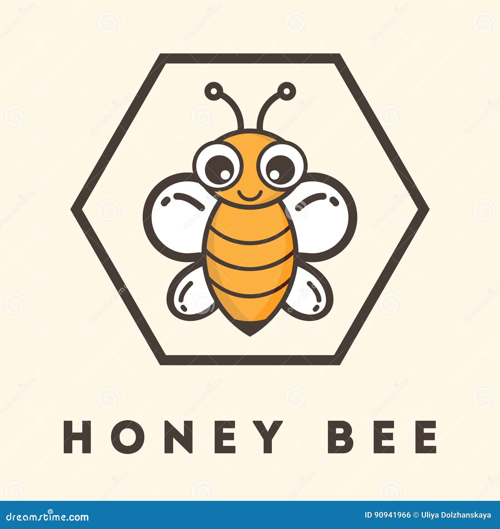 Cartoon bee label stock vector. Illustration of bumble - 90941966