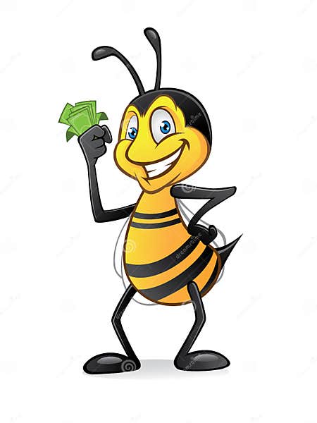 Cartoon bee with money stock vector. Illustration of animation - 22824267