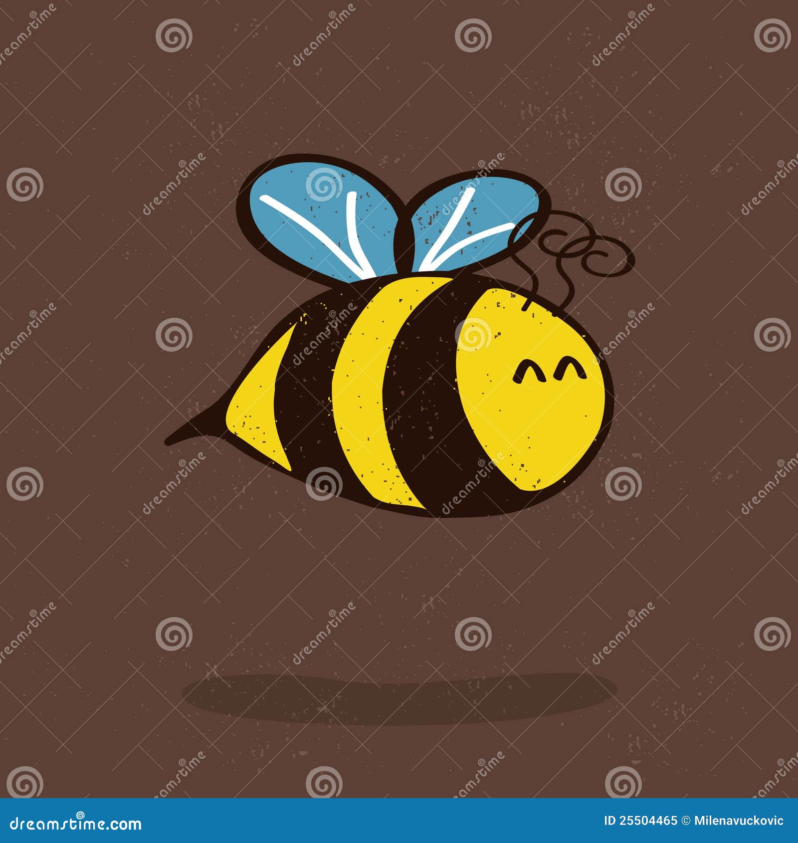 Cartoon bee with shadow stock vector. Illustration of background - 25504465