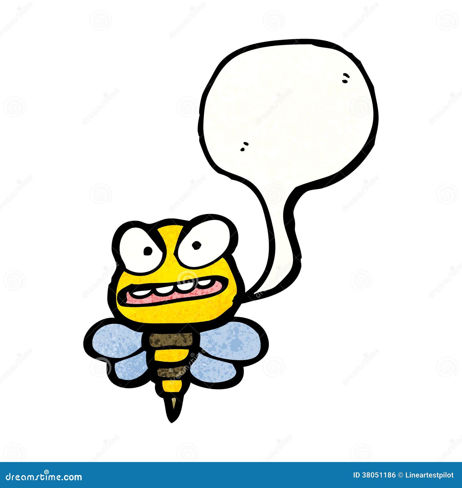 Cartoon Bee with Speech Bubble Stock Vector - Illustration of hand ...