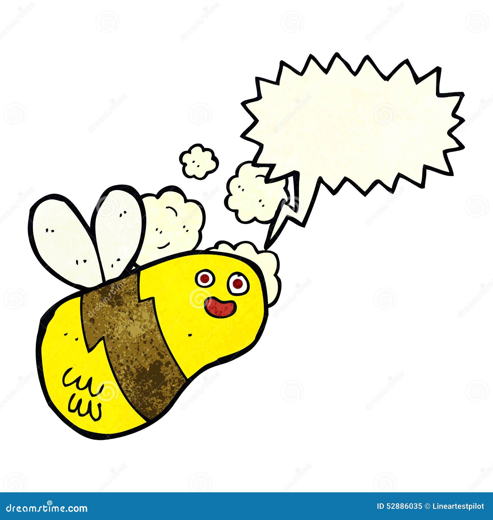 Cartoon Bee with Speech Bubble Stock Illustration - Illustration of ...