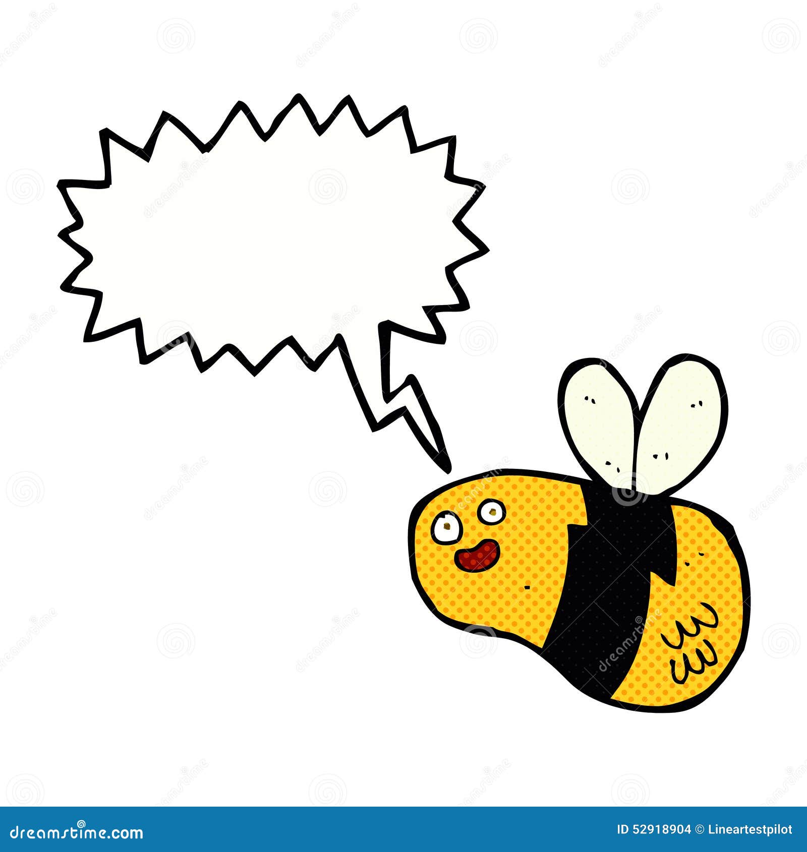 Cartoon Bee with Speech Bubble Stock Illustration - Illustration of ...