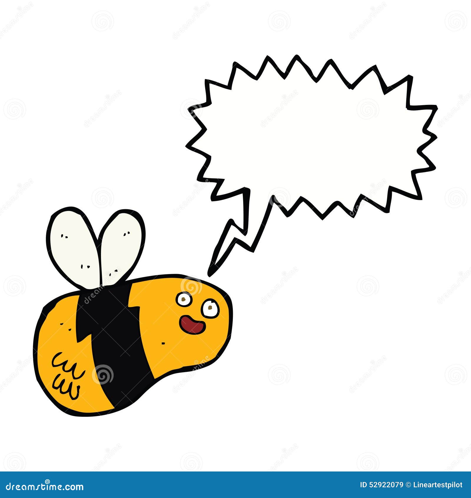Cartoon Bee with Speech Bubble Stock Illustration - Illustration of ...