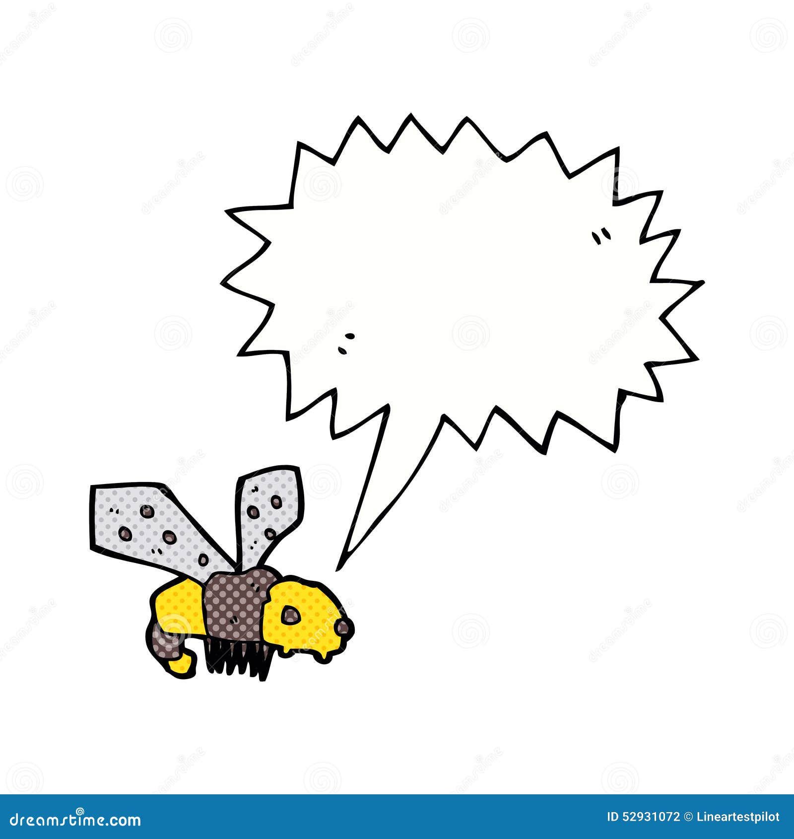 Cartoon Bee with Speech Bubble Stock Illustration - Illustration of ...