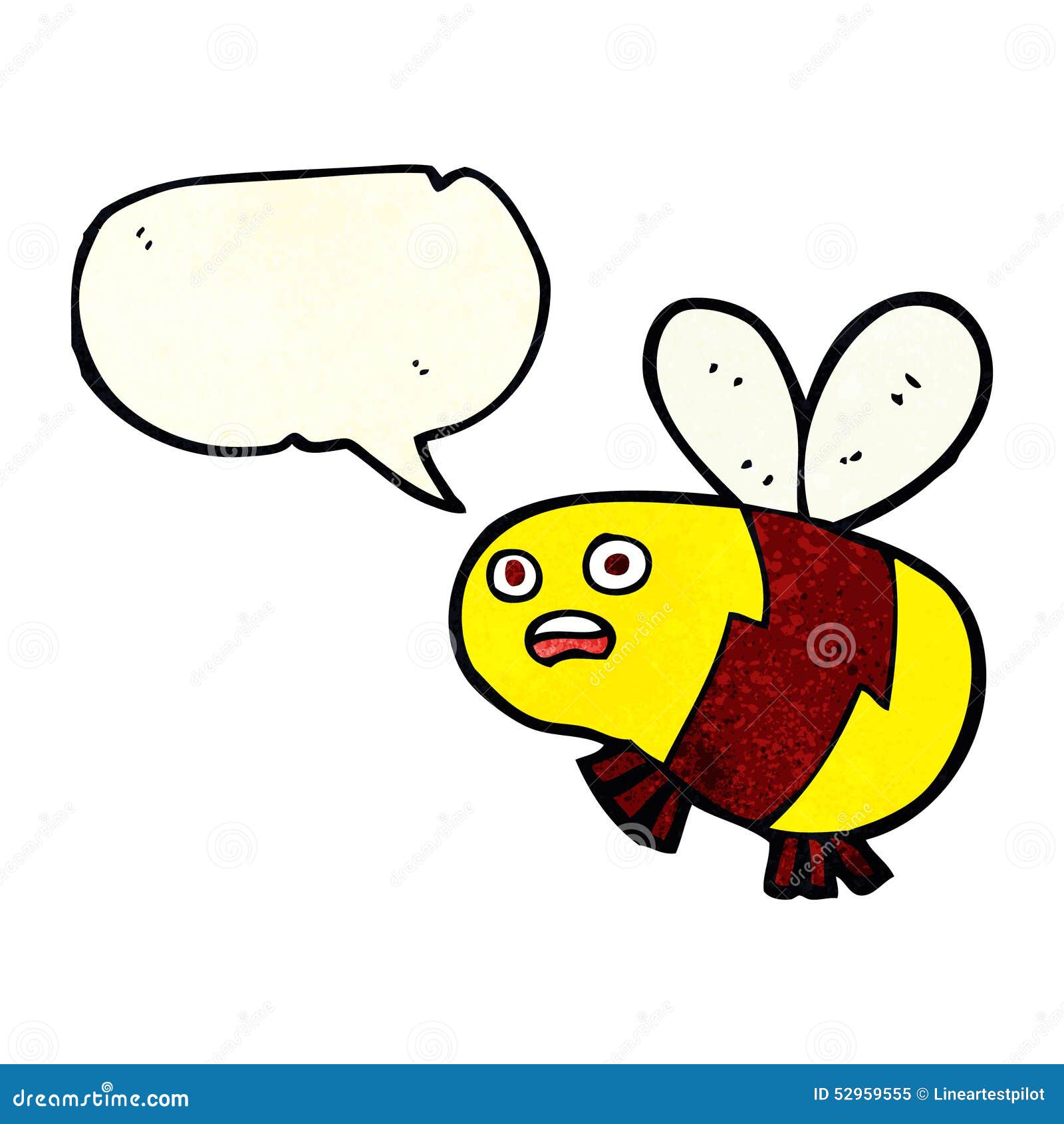 Cartoon Bee with Speech Bubble Stock Illustration - Illustration of ...