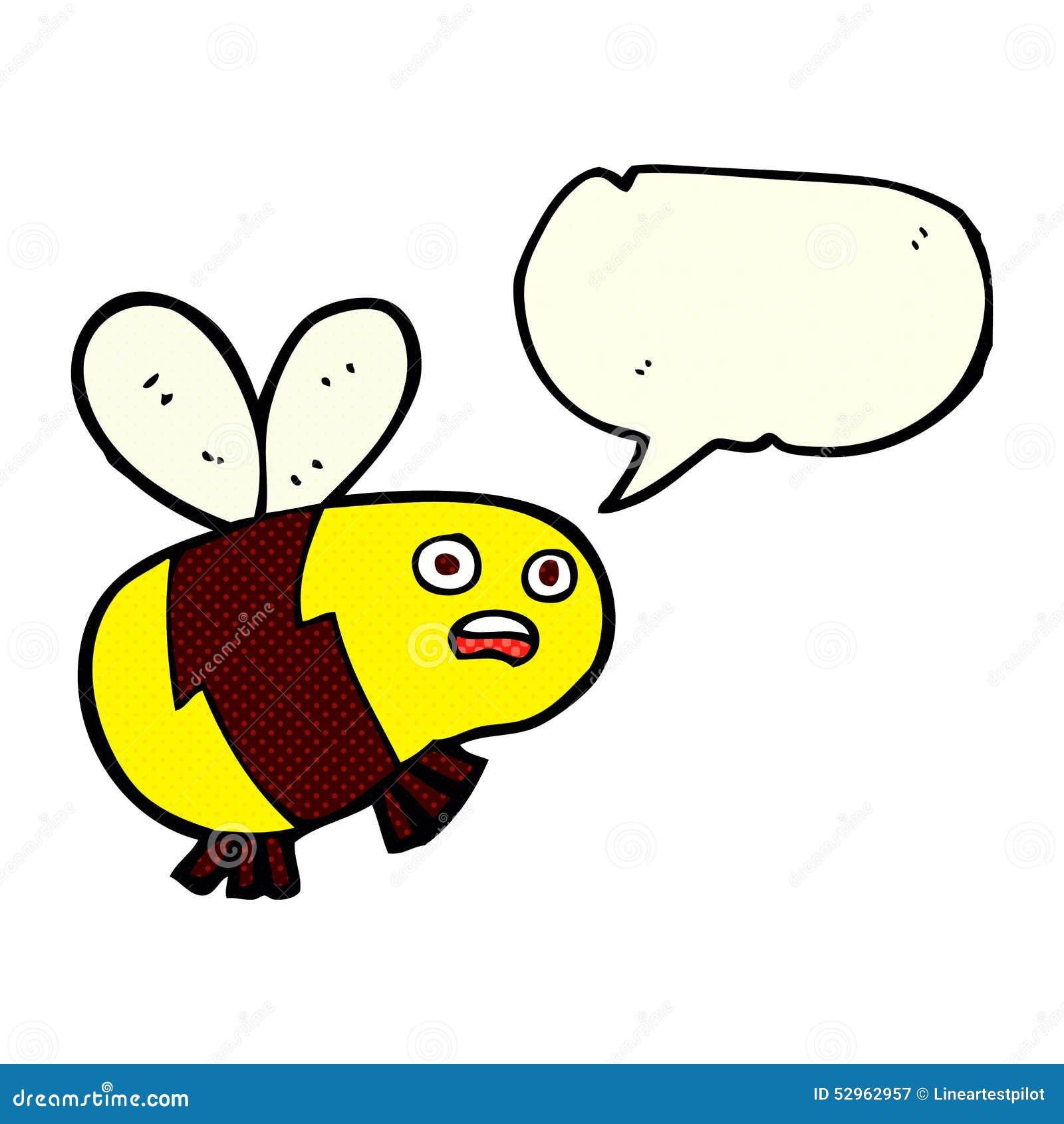 Cartoon Bee with Speech Bubble Stock Illustration - Illustration of ...