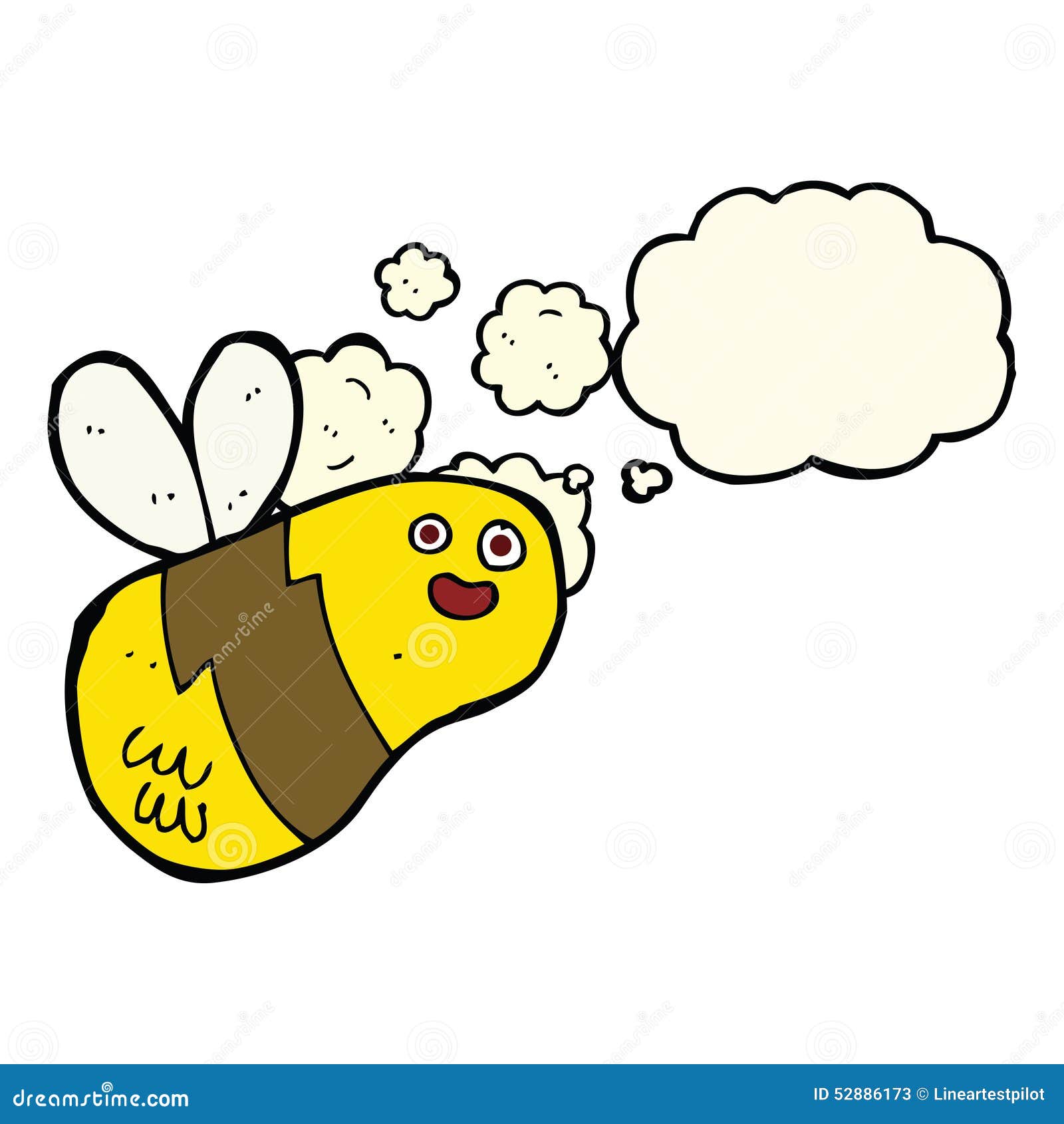 Cartoon Bee with Thought Bubble Stock Illustration - Illustration of ...