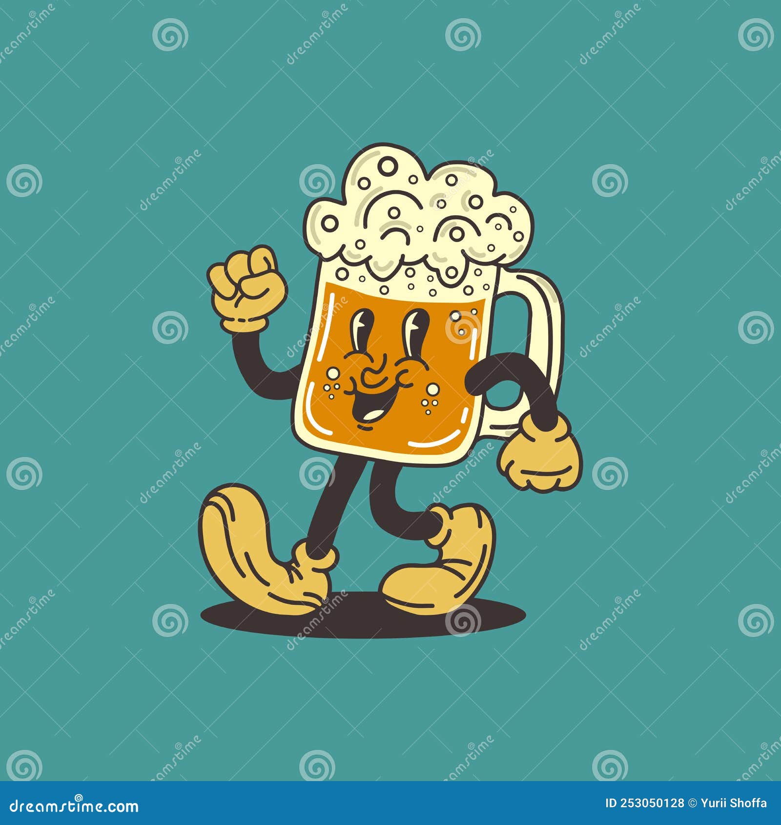 Cartoon beer mug stock vector. Illustration of foaming - 253050128