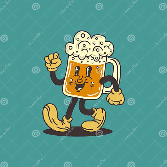 Cartoon beer mug stock vector. Illustration of foaming - 253050128