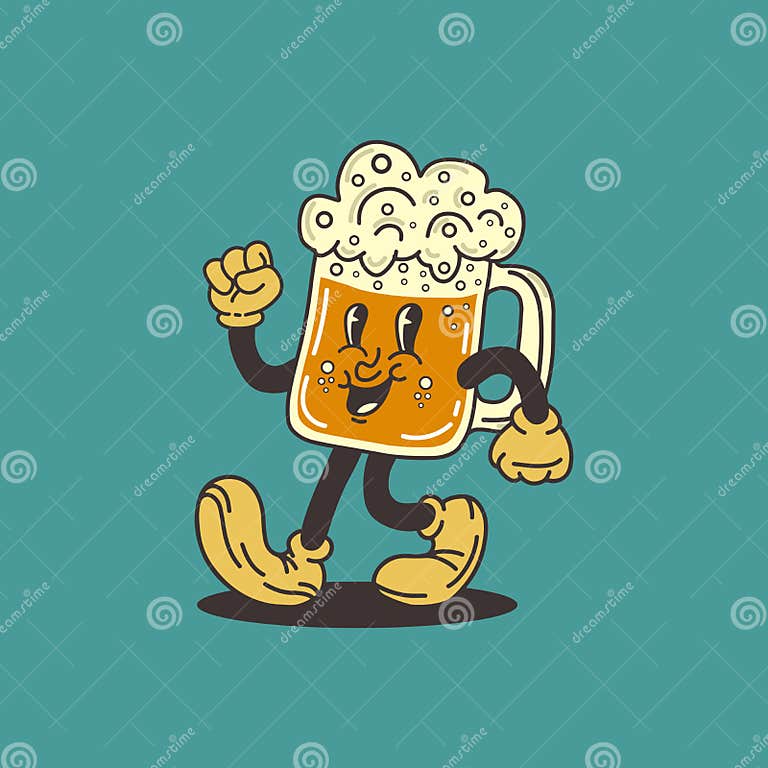 Cartoon beer mug stock vector. Illustration of foaming - 253050128