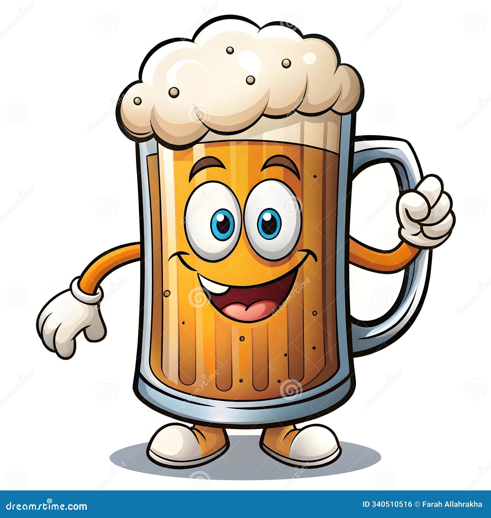 Cartoon beer mug stock illustration. Illustration of foam - 340510516