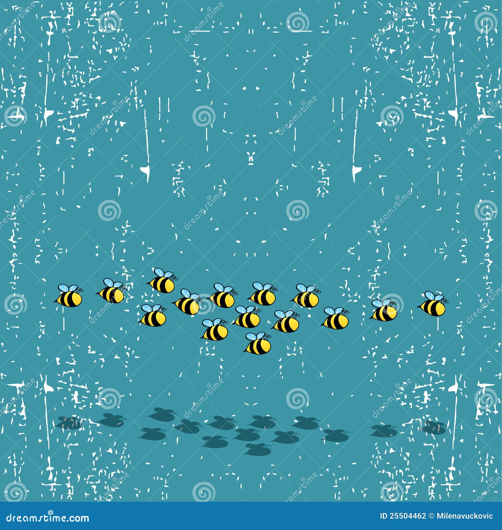 Cartoon Bees Flying with Shadow Stock Vector - Illustration of ...