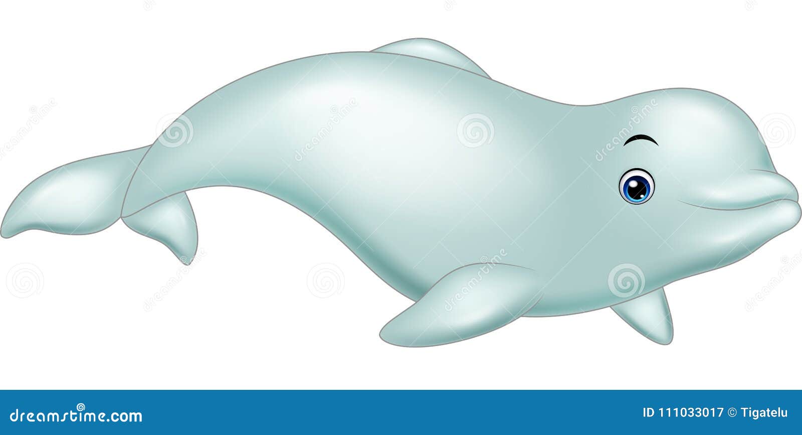 Cartoon Beluga Isolated On White Background Vector Illustration ...