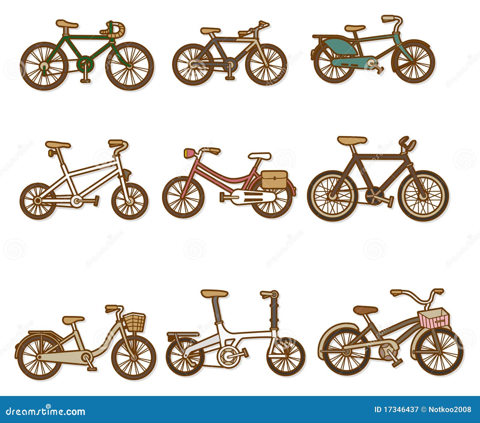 Cartoon Bicycle stock vector. Illustration of black, color - 17346437