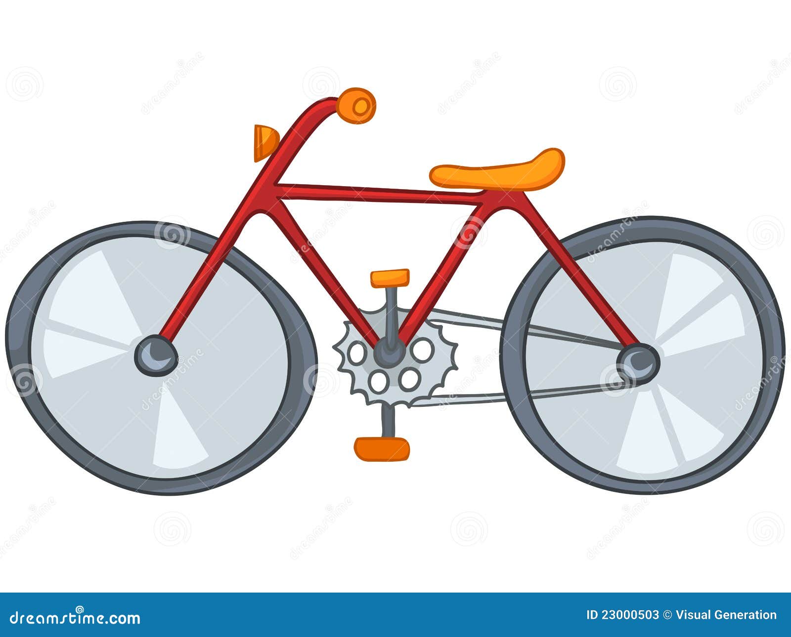 Treadle Bicycle Isolated On White Background Royalty-Free Cartoon ...