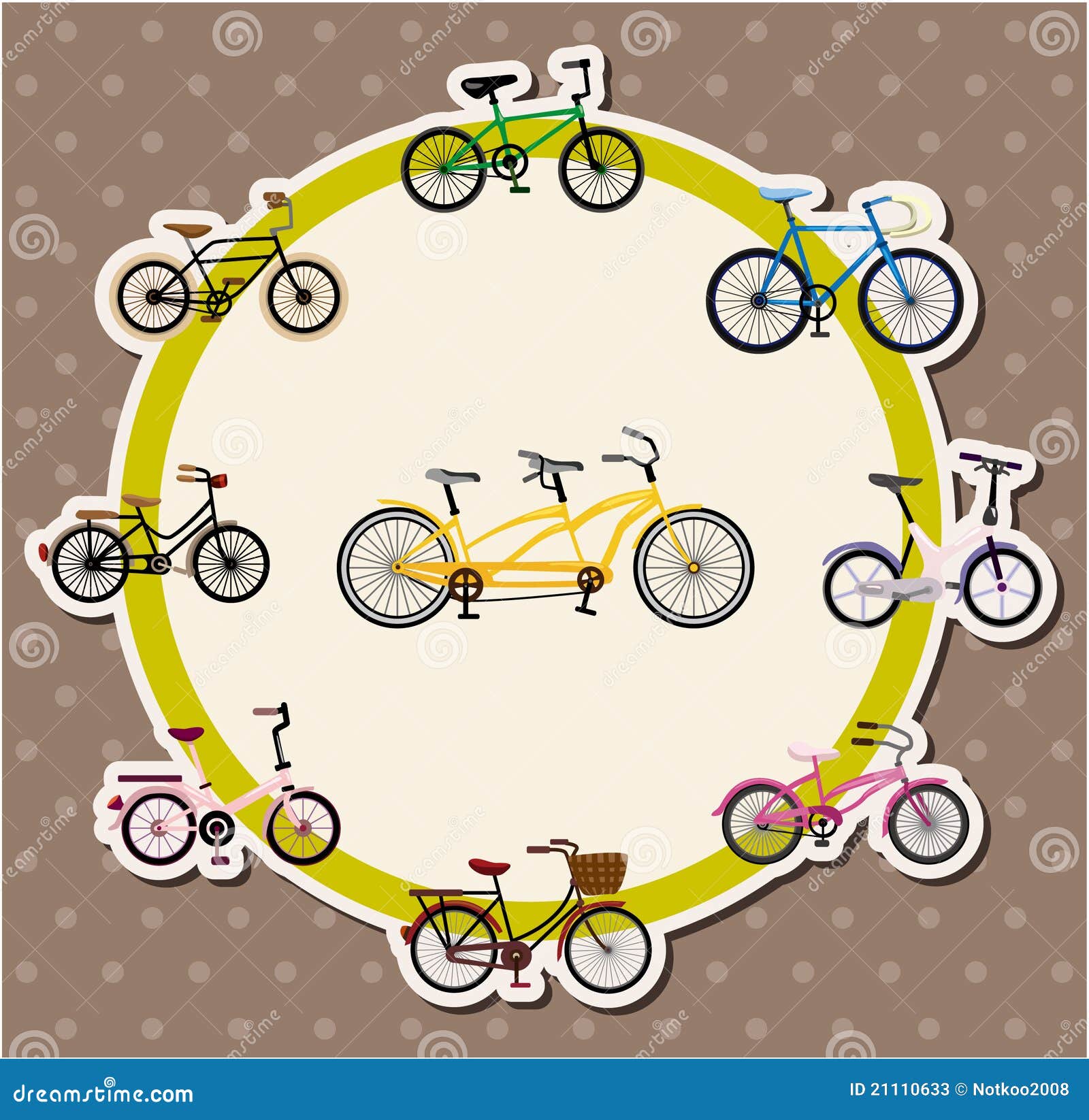 Cartoon bicycle card stock vector. Illustration of mountain - 21110633