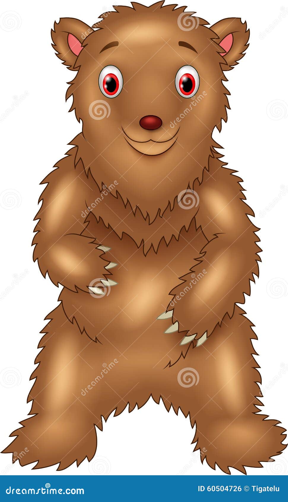 Cartoon Big Bear Standing With Transparent Background Vector ...