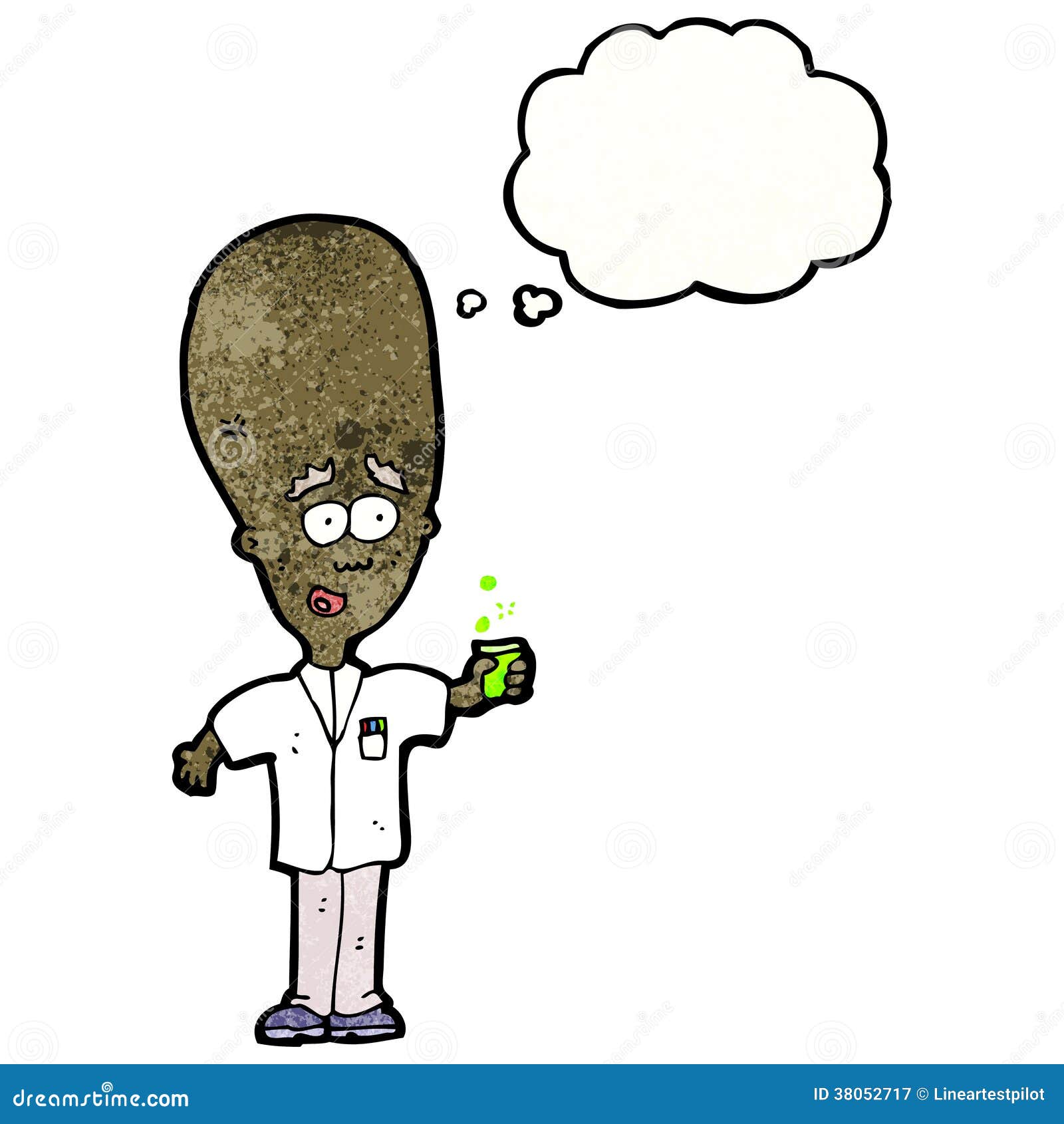 Cartoon Big Brain Scientist Stock Vector - Illustration of drawing ...