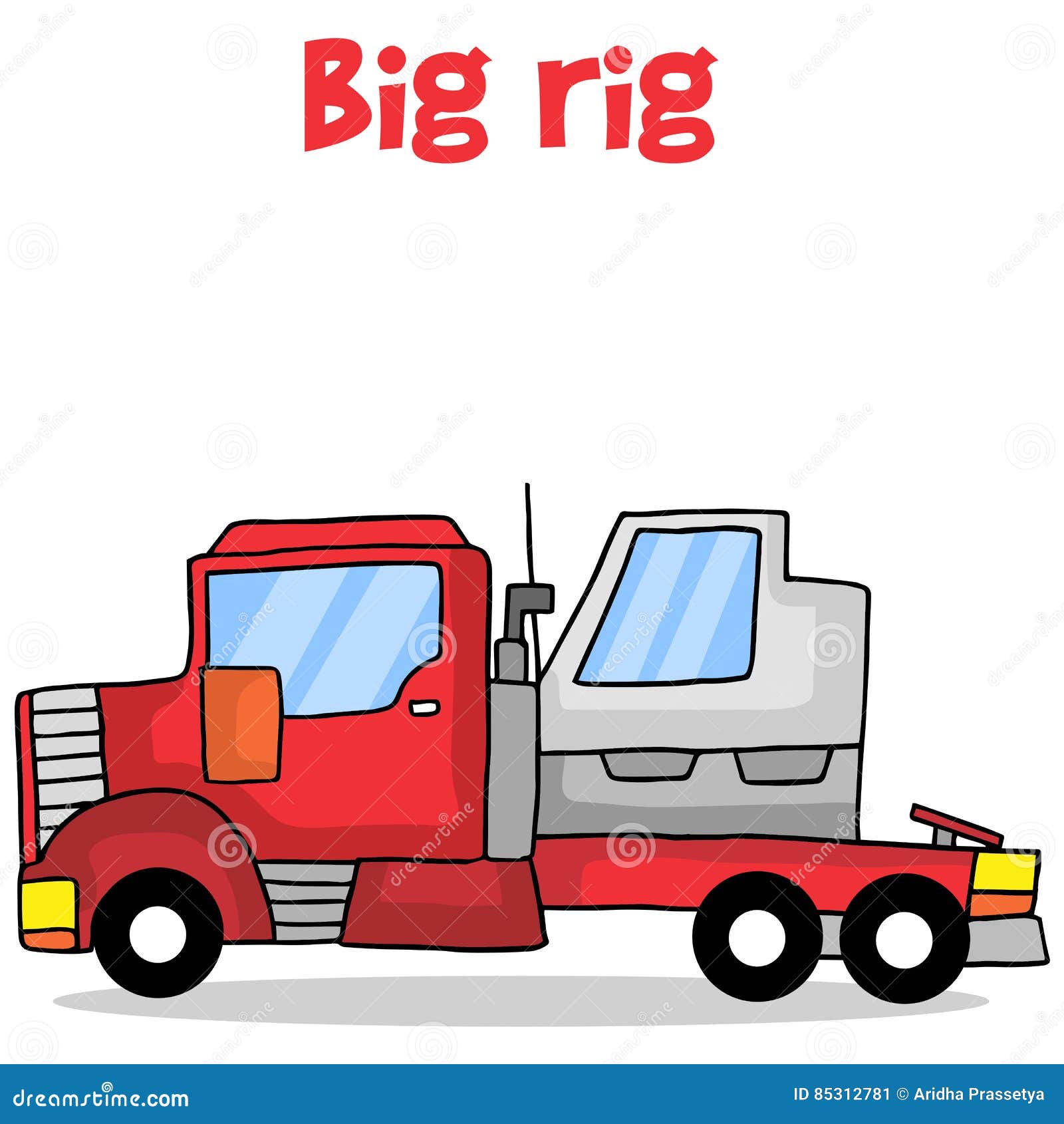 Cartoon Big Rig Transportation Vector Stock Vector - Illustration of ...