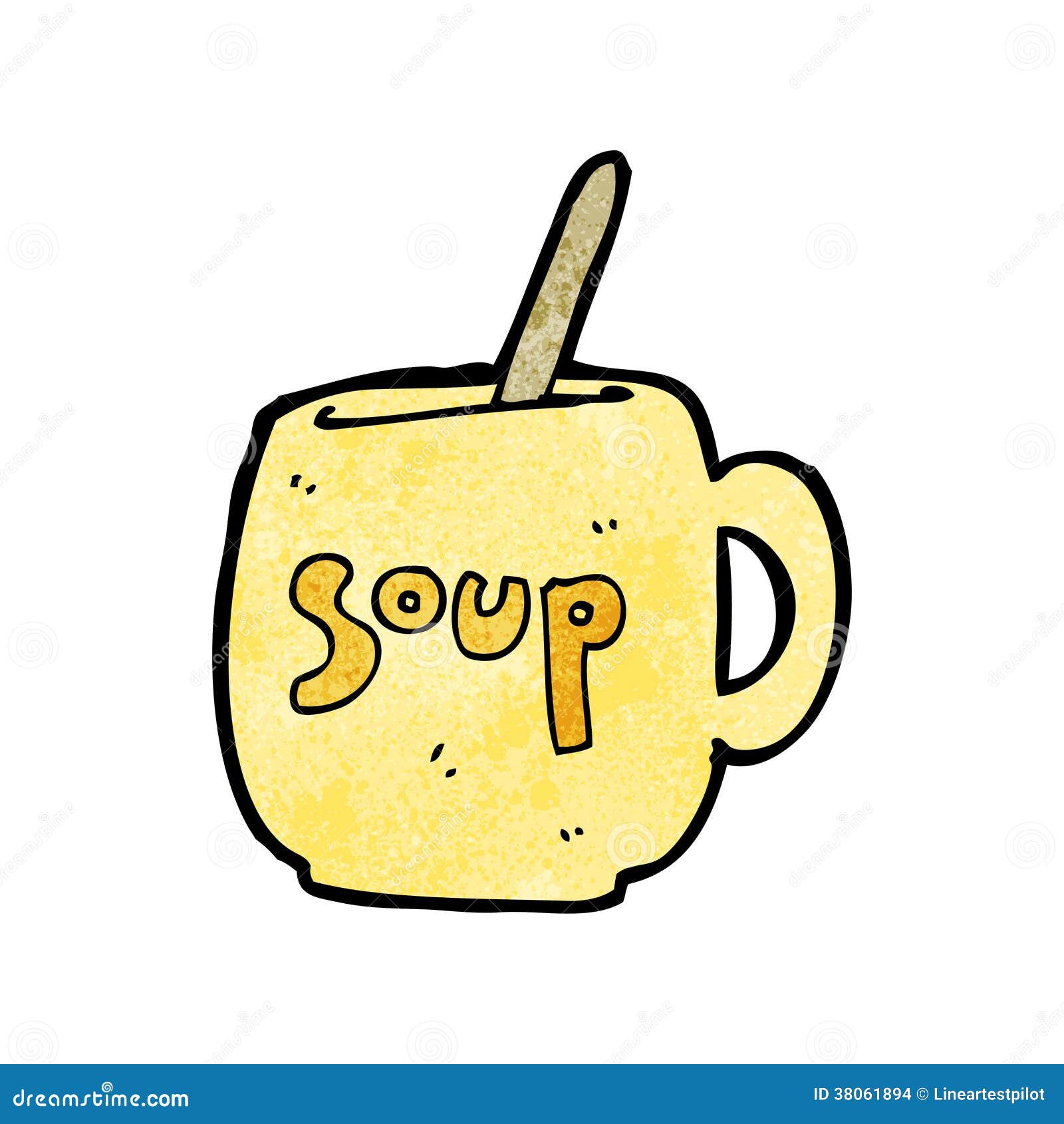 Cartoon big soup mug stock vector. Illustration of doodle - 38061894