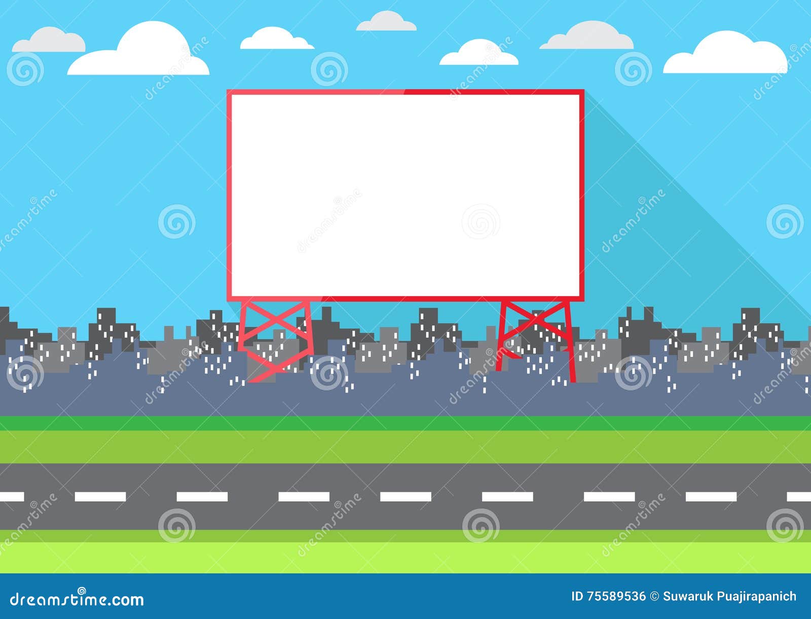 Cartoon Billboard Advertisement Stock Vector - Illustration of design ...