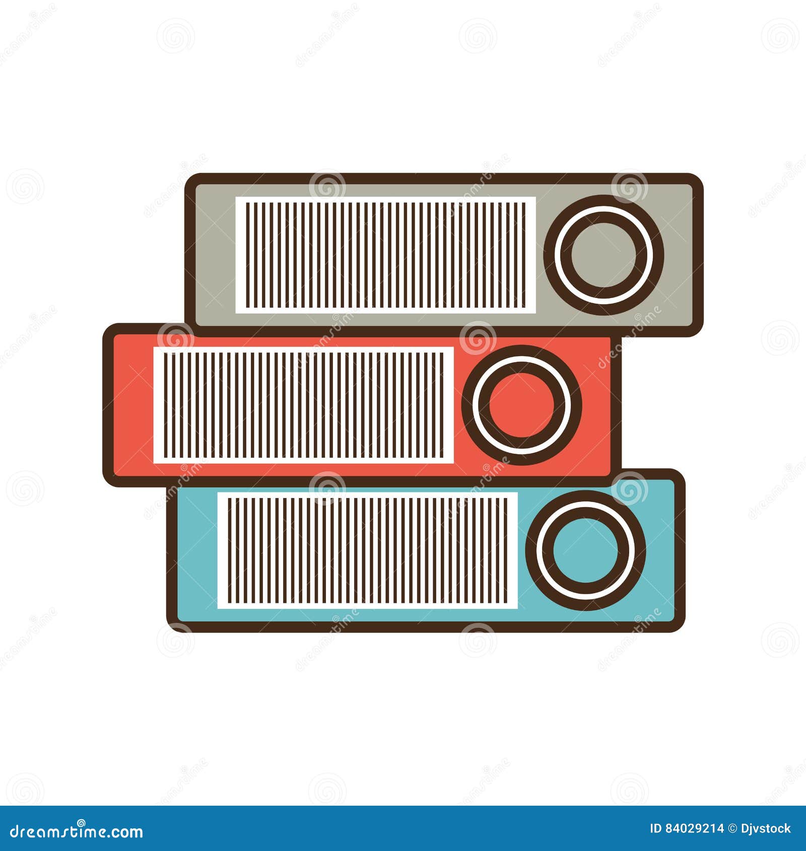 Cartoon Binders File Folder Office Supplies Stock Illustration ...