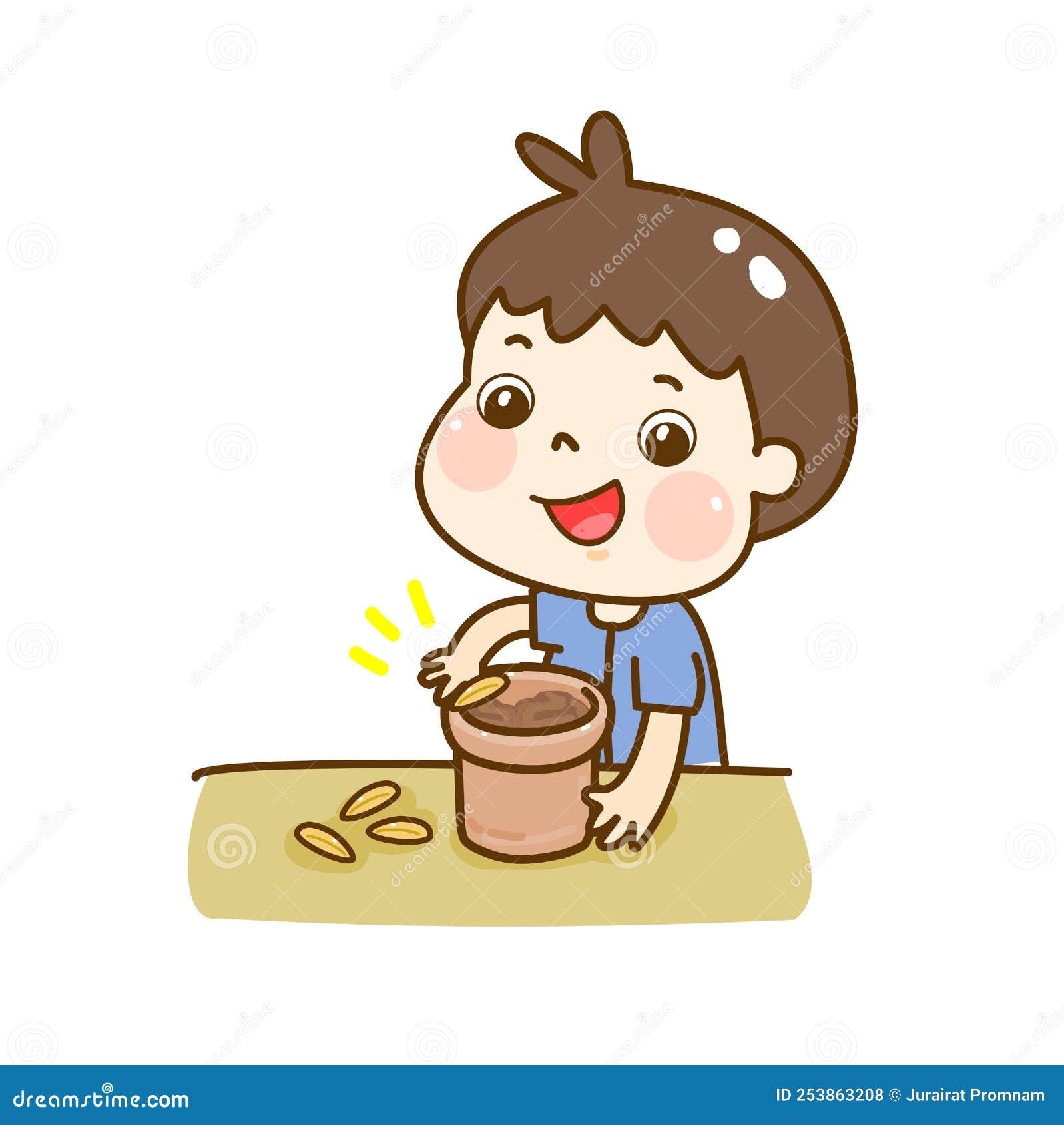 Cartoon Little Farmer Character. Stock Illustration - Illustration of ...