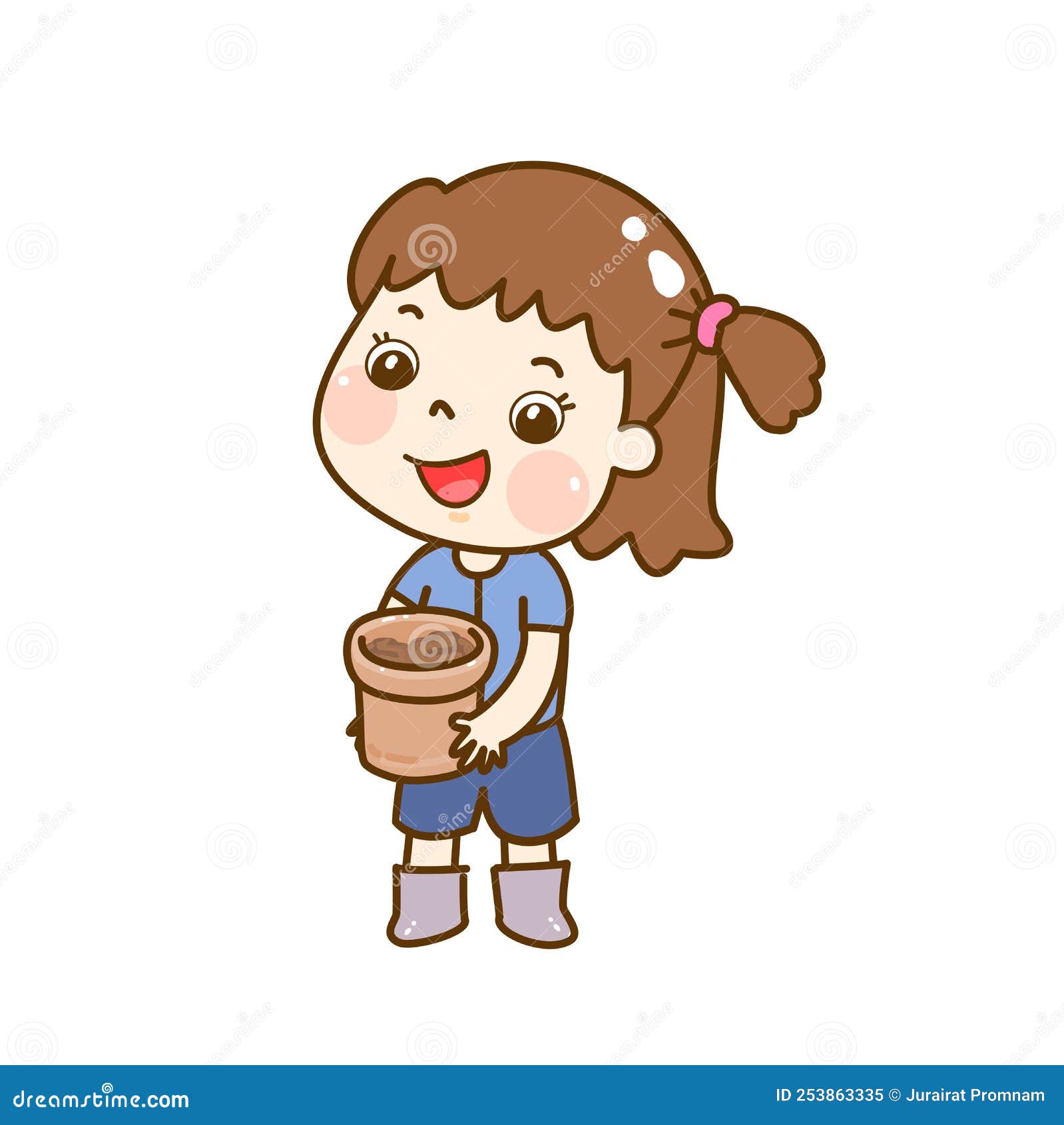 Cartoon Little Farmer Character. Stock Illustration - Illustration of ...