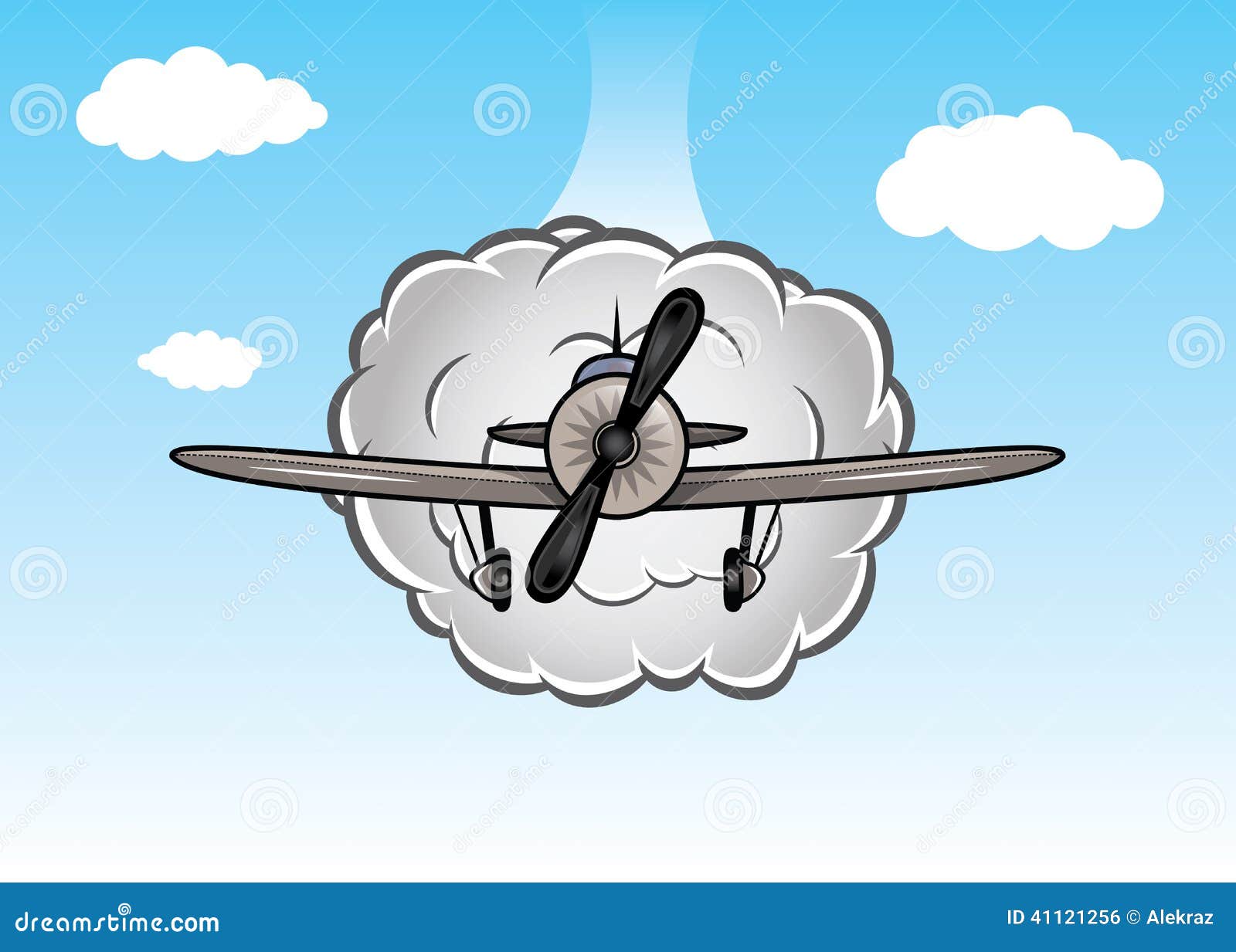 Cartoon WW1 Biplane Silhouette | CartoonDealer.com #85346117