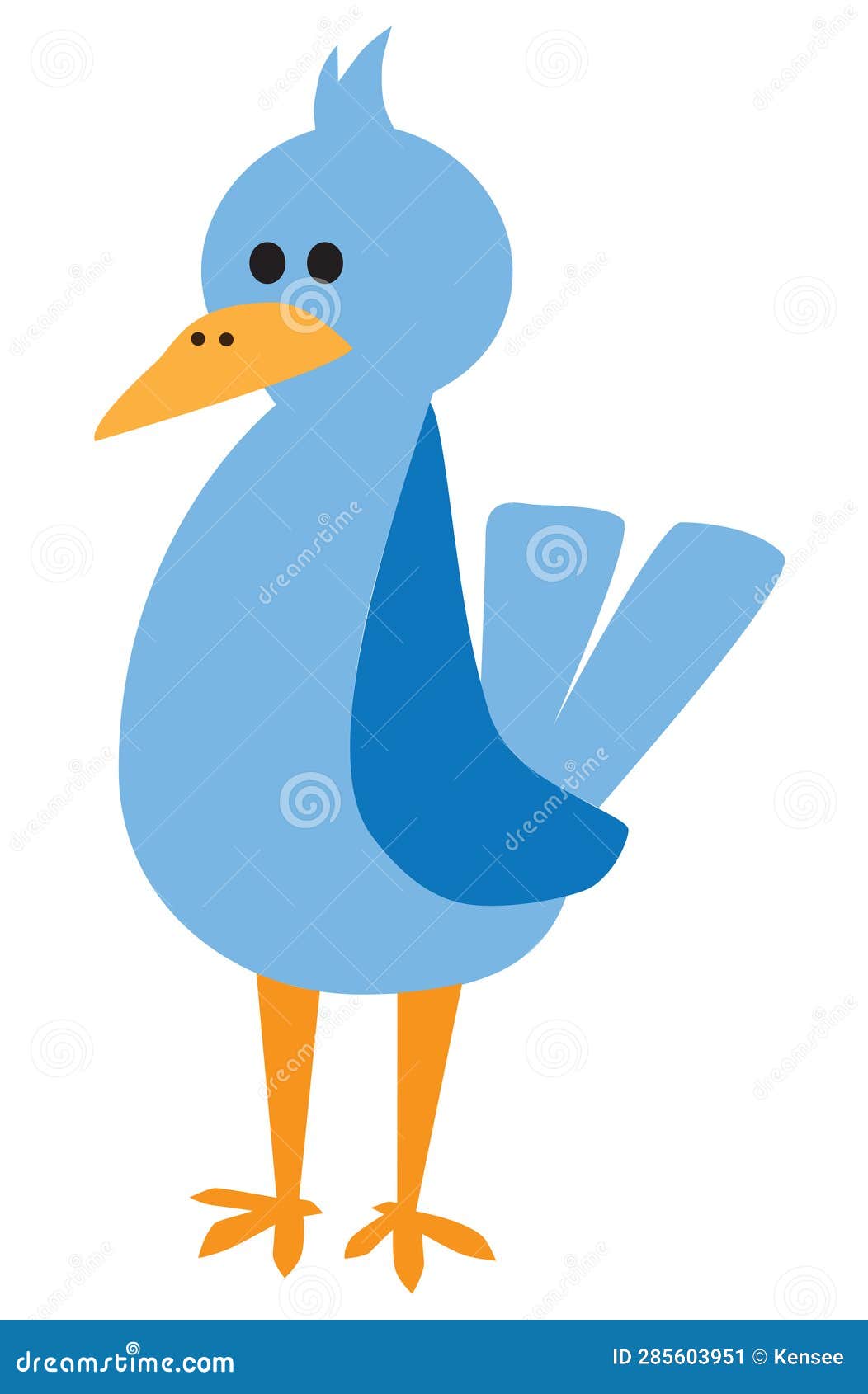 Contemplative Cartoon Bird stock vector. Illustration of waterfowl ...
