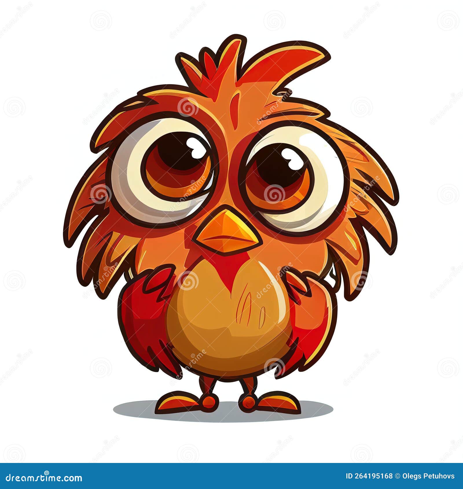 A Cartoon Bird with Big Eyes and a Big Nose Stock Illustration ...