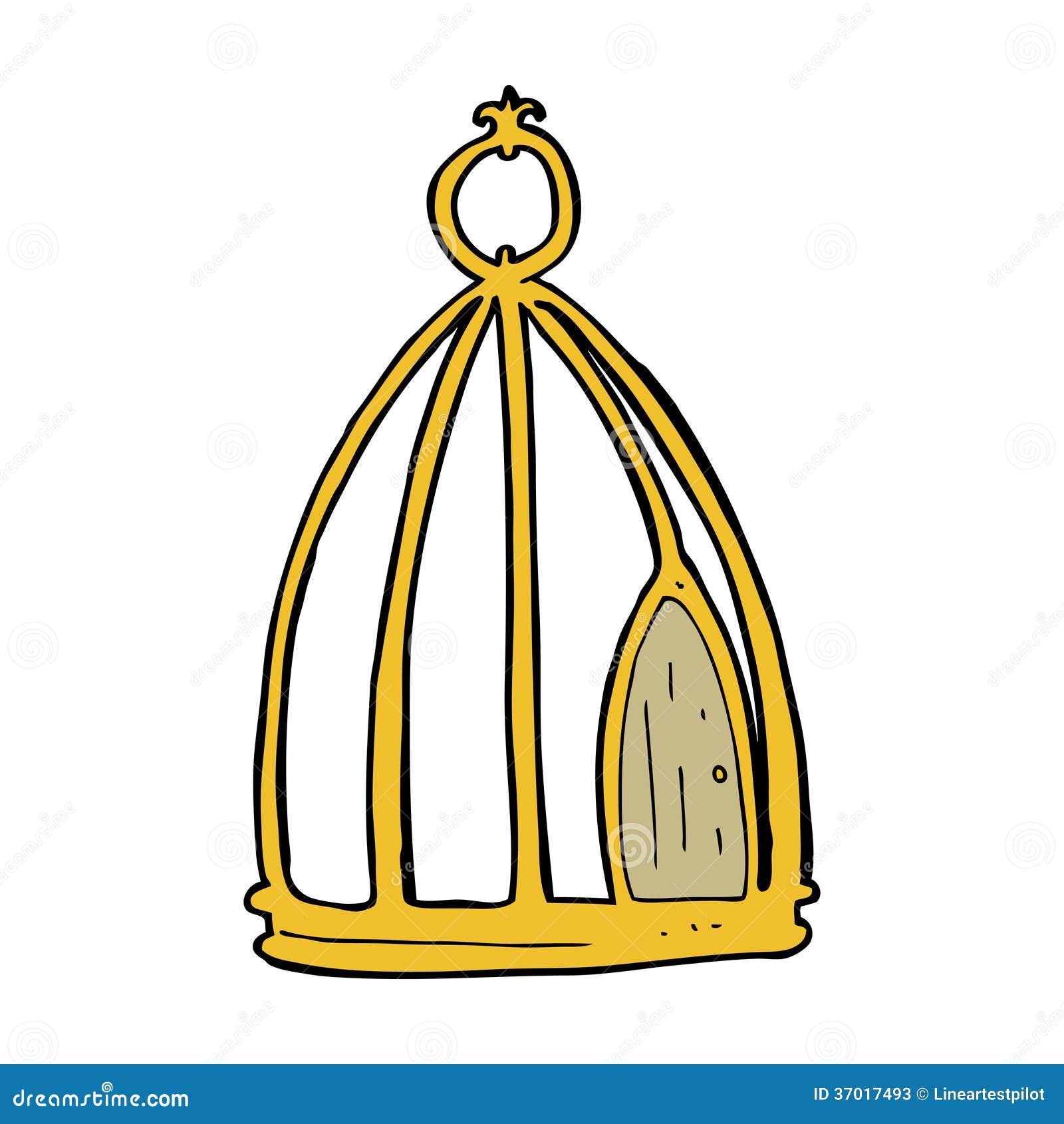 Cartoon bird cage stock vector. Illustration of simple - 37017493