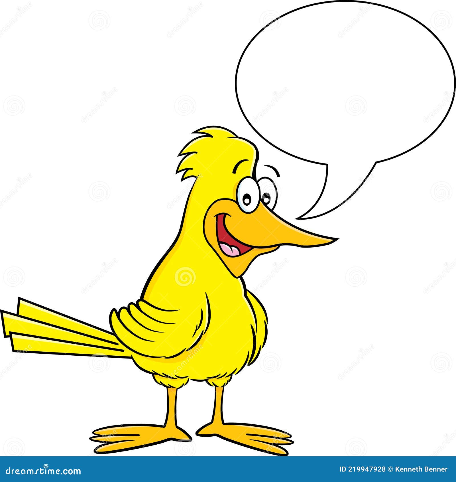 Cartoon Bird with a Caption Balloon. Stock Vector - Illustration of ...