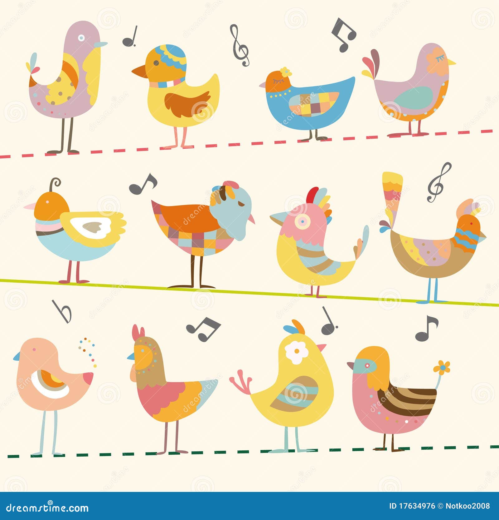 Cartoon bird card stock vector. Illustration of card - 17634976