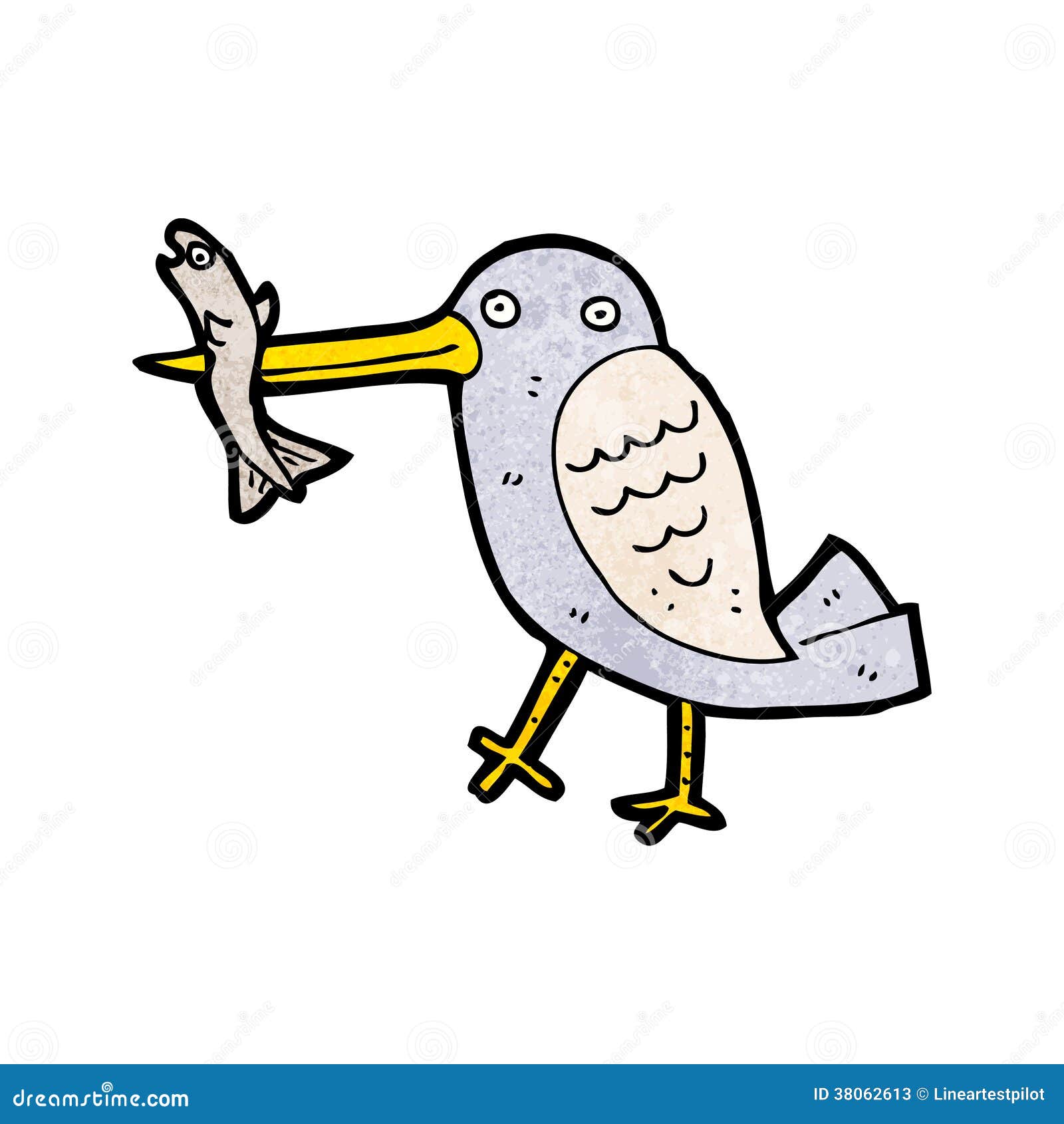 Cartoon bird catching fish stock vector. Illustration of cartoon - 38062613