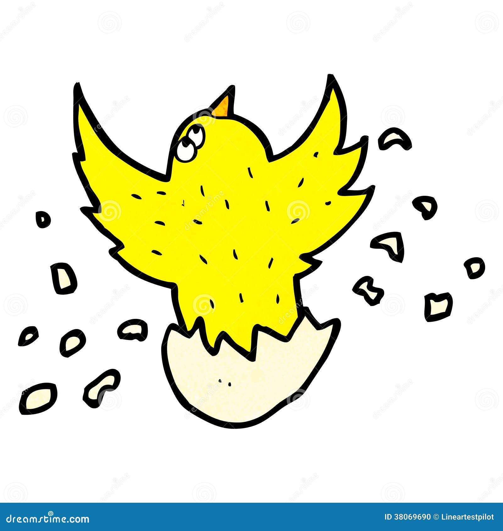 Cartoon Bird Hatching from Egg Stock Illustration - Illustration of ...