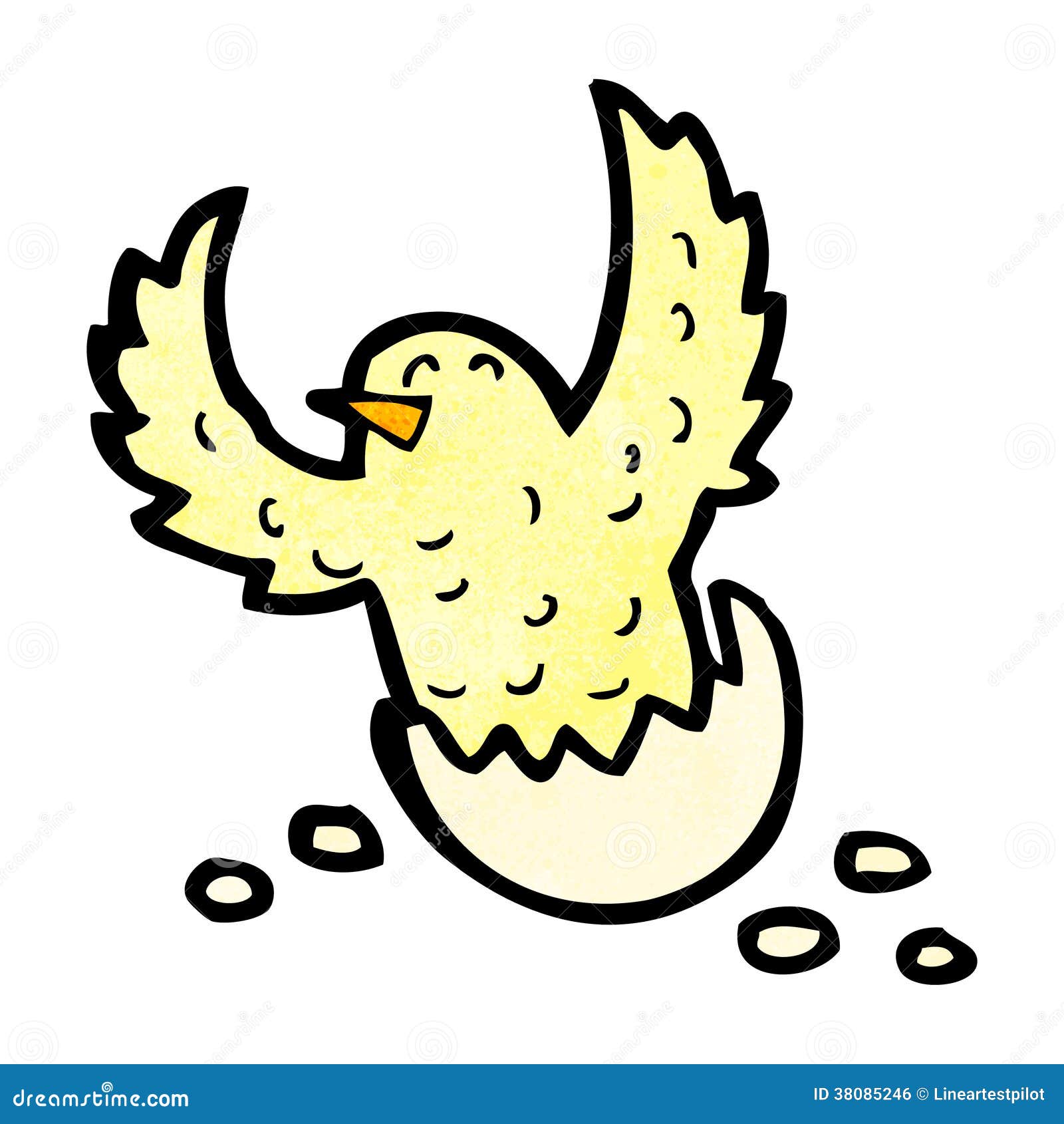 Cartoon Bird Hatching from Egg Stock Vector - Illustration of character ...