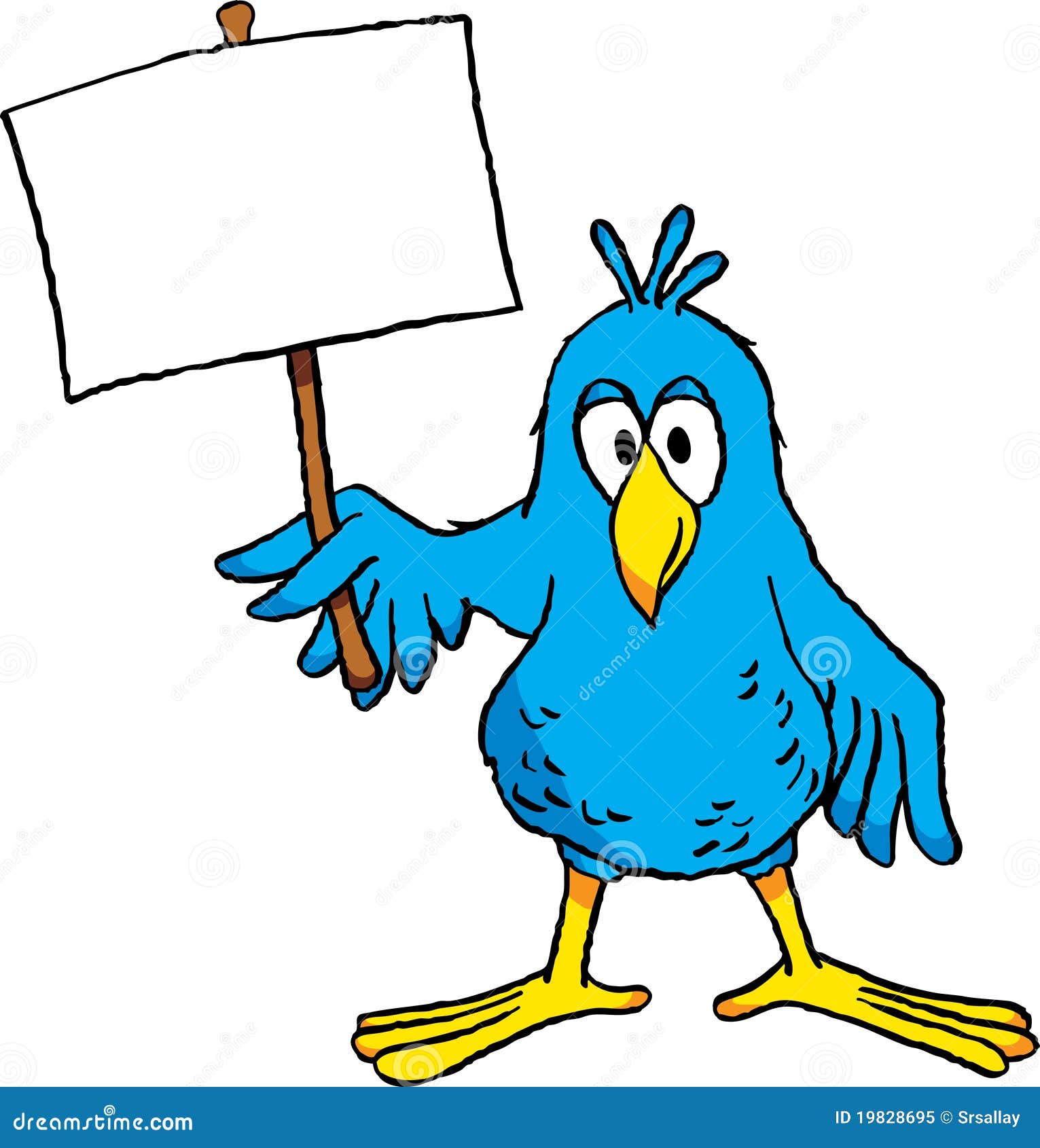 Cartoon Bird with Sign stock vector. Illustration of bird - 19828695