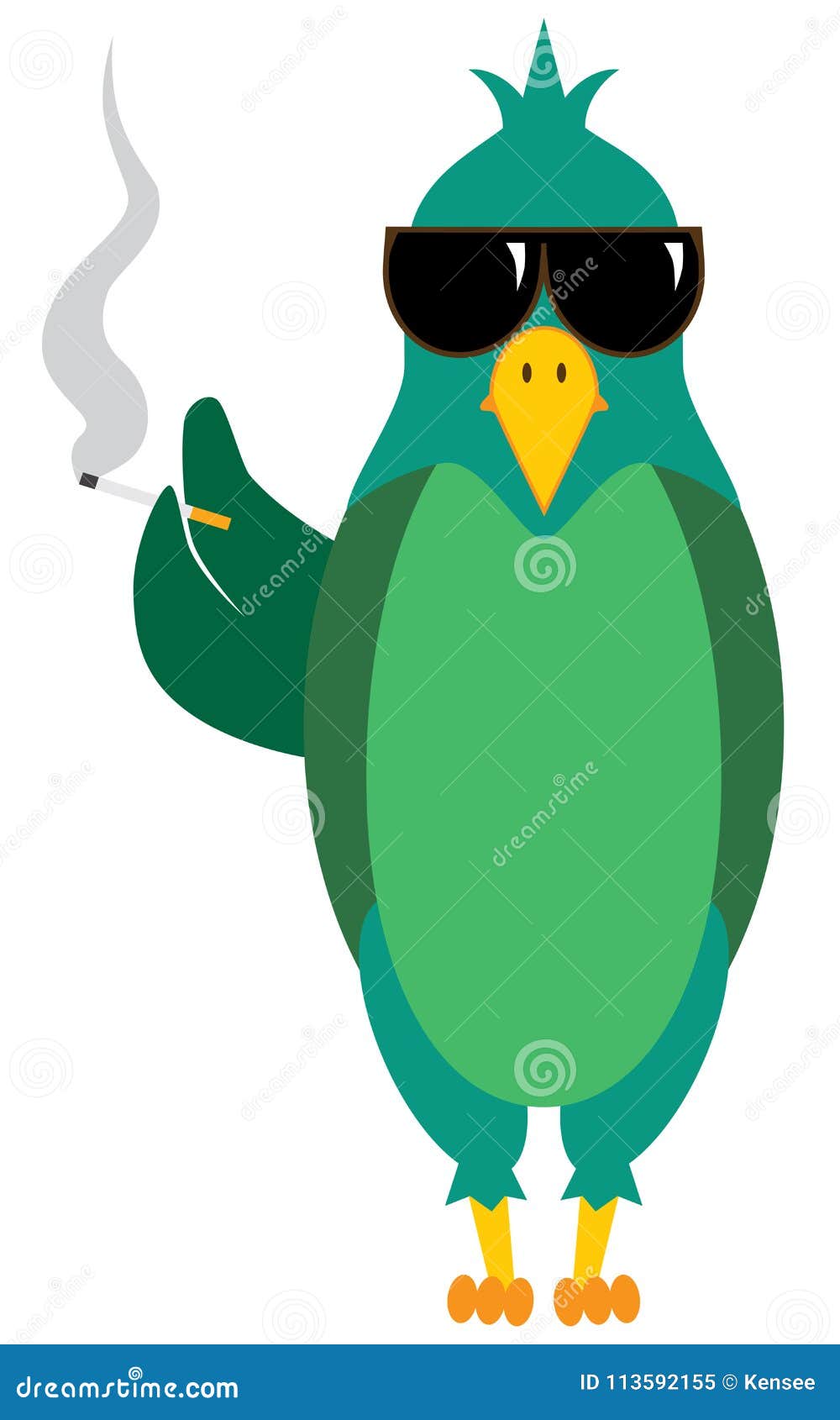 Cartoon Bird Smoking stock vector. Illustration of smoke - 113592155