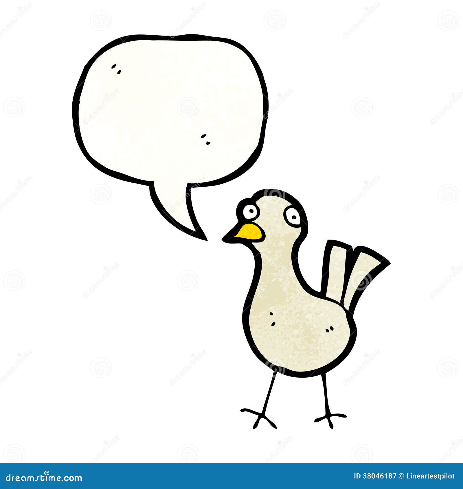 Cartoon Bird with Speech Bubble Stock Vector - Illustration of doodle ...