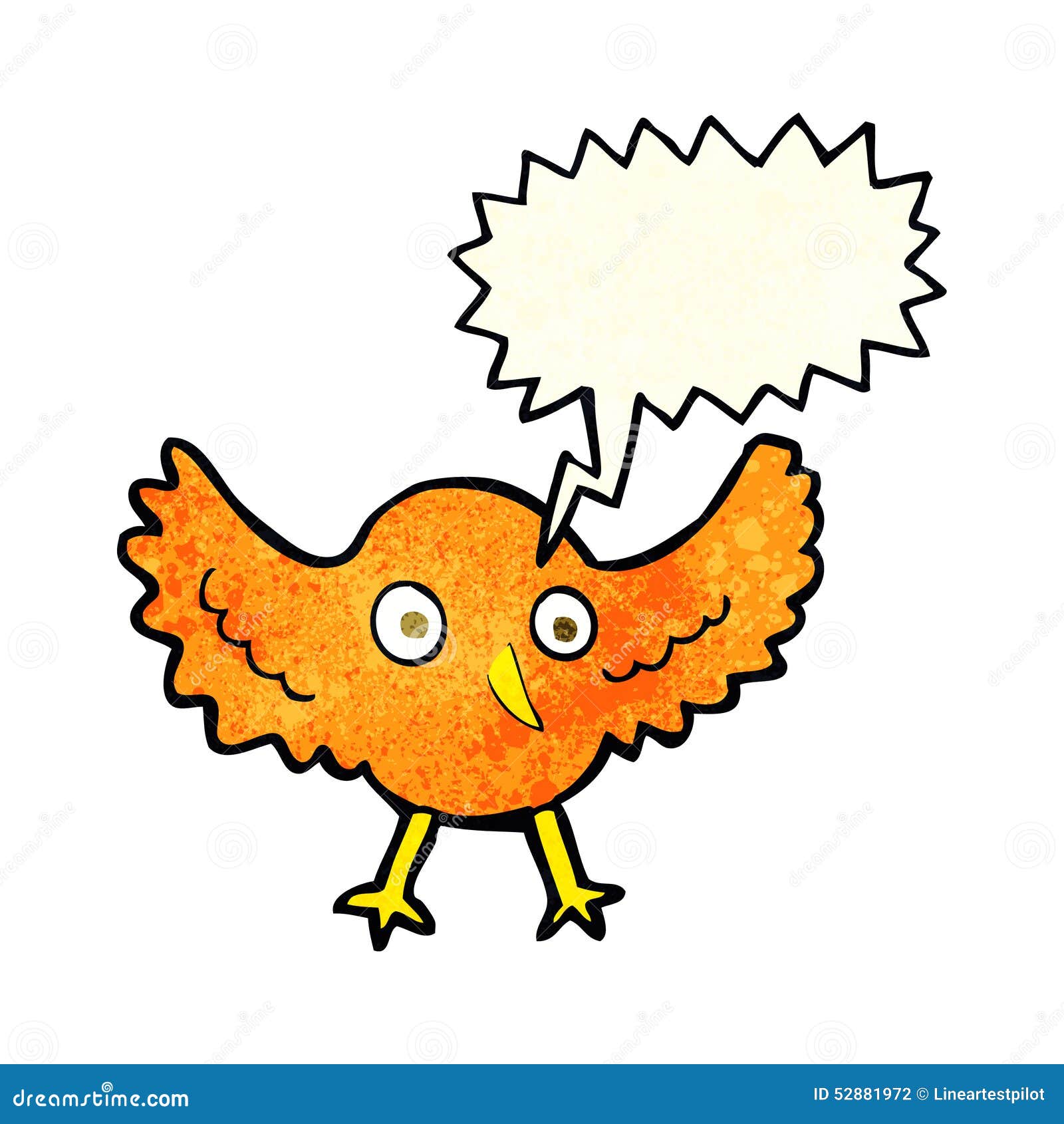 Cartoon Bird with Speech Bubble Stock Illustration - Illustration of ...