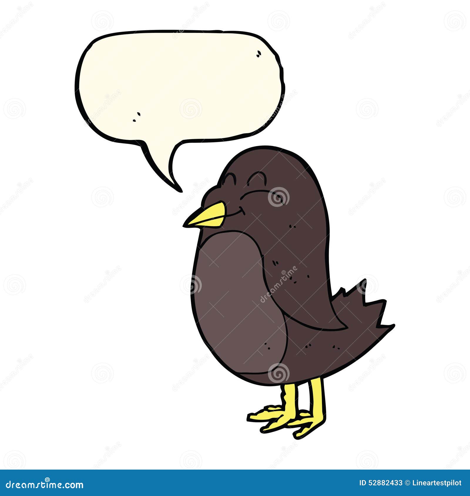 Cartoon Bird with Speech Bubble Stock Illustration - Illustration of ...