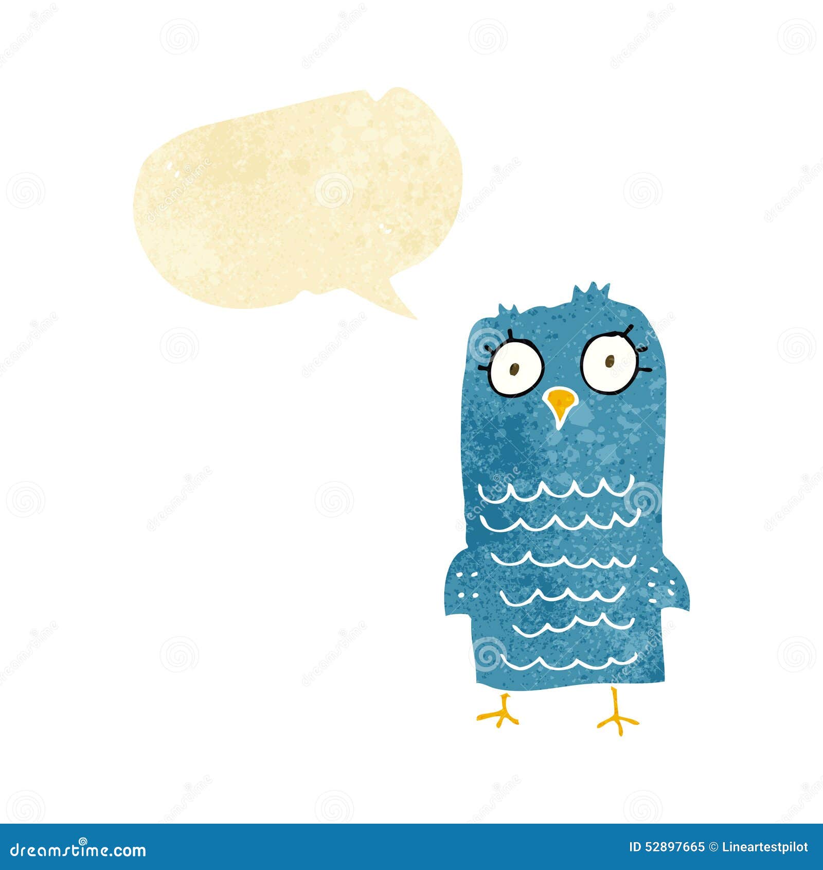 Cartoon Bird with Speech Bubble Stock Illustration - Illustration of ...