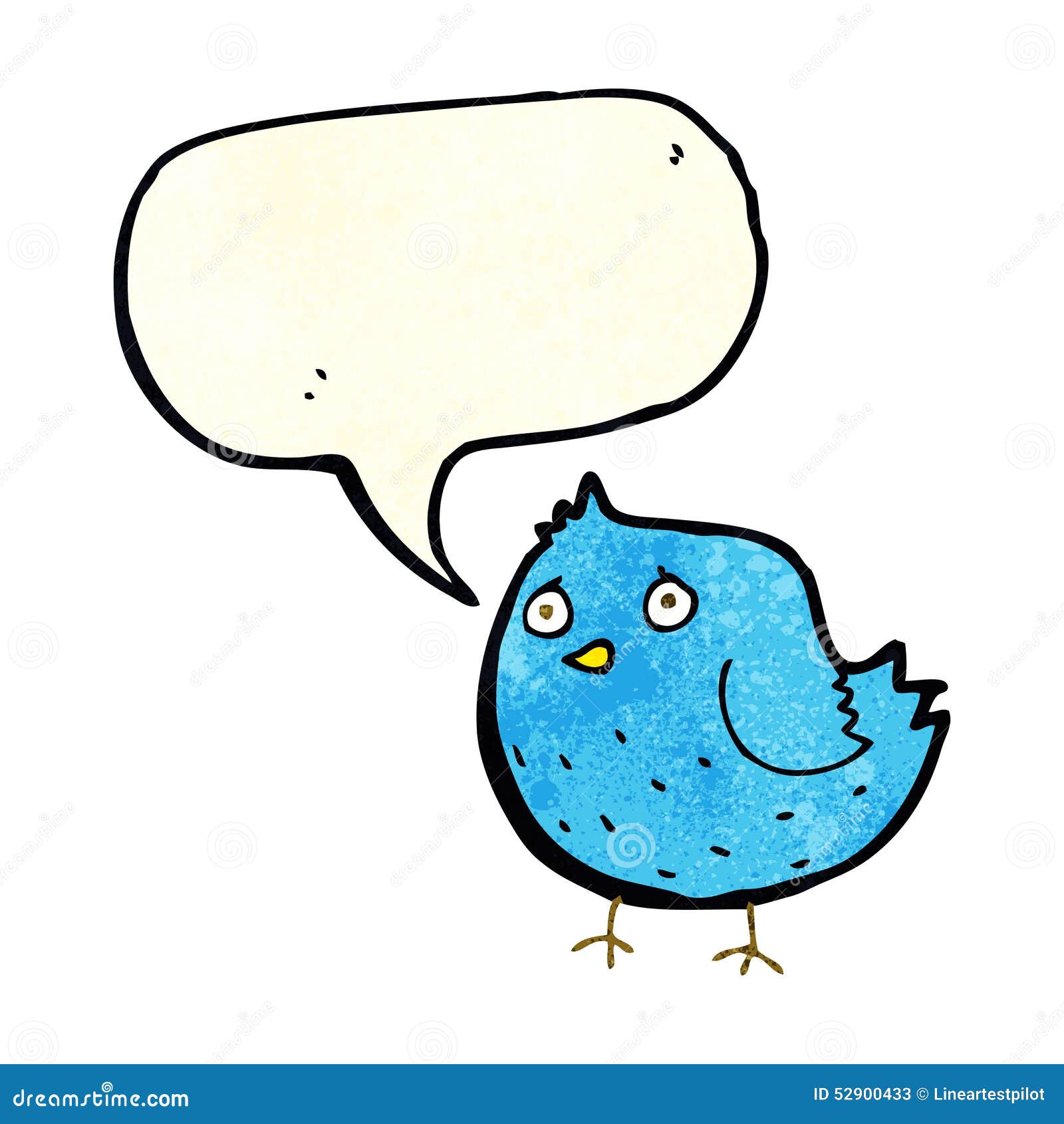 Cartoon Bird with Speech Bubble Stock Illustration - Illustration of ...