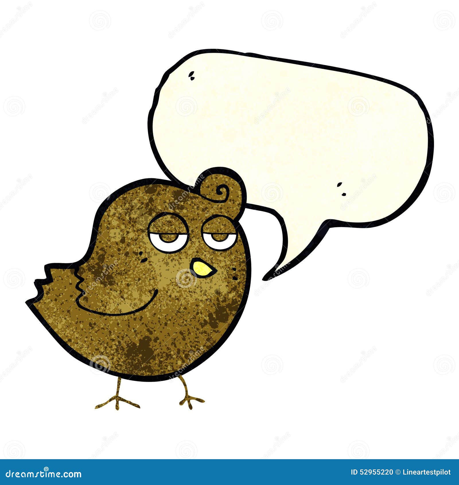 Cartoon Bird with Speech Bubble Stock Illustration - Illustration of ...